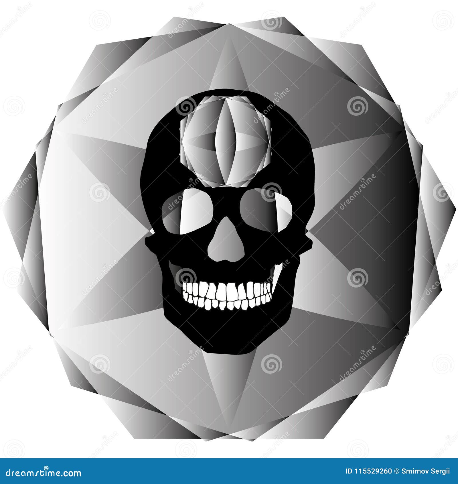Human Skull Geometry and Design Stock Illustration - Illustration of ...