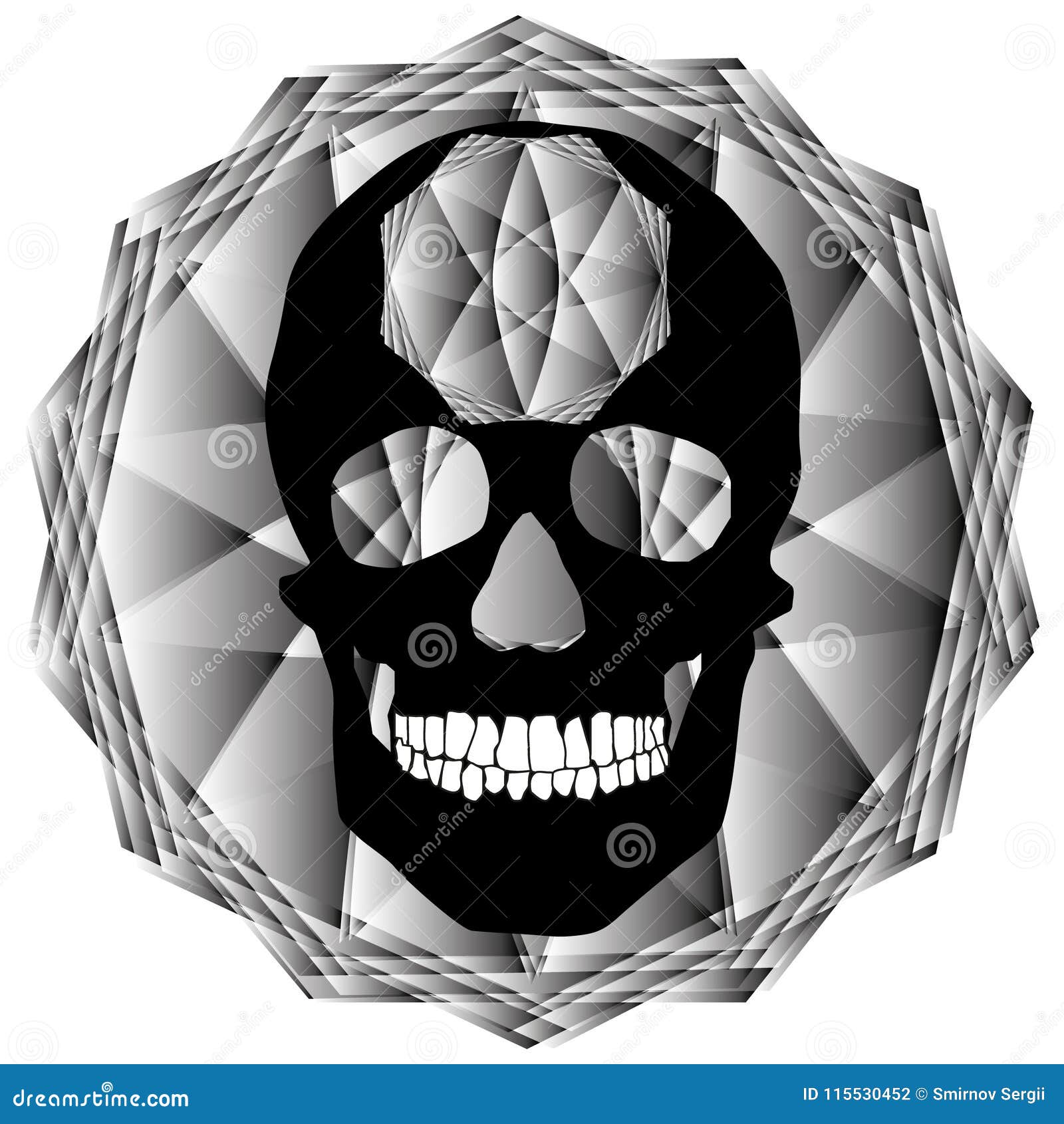 Human Skull Geometry and Design Stock Illustration - Illustration of ...