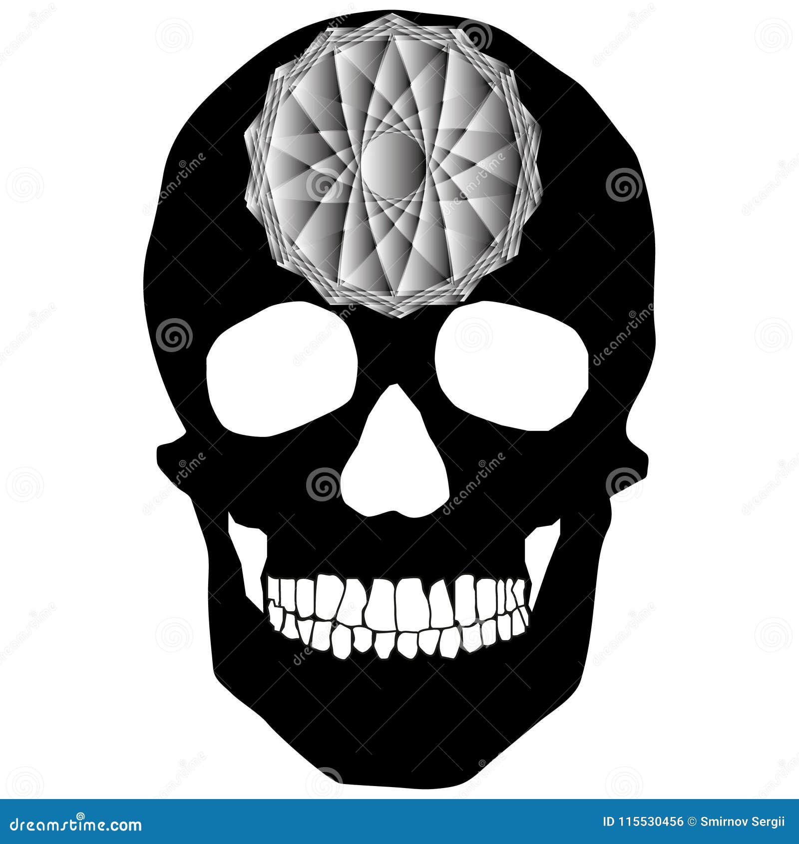 Human Skull Geometry and Design Stock Illustration - Illustration of ...