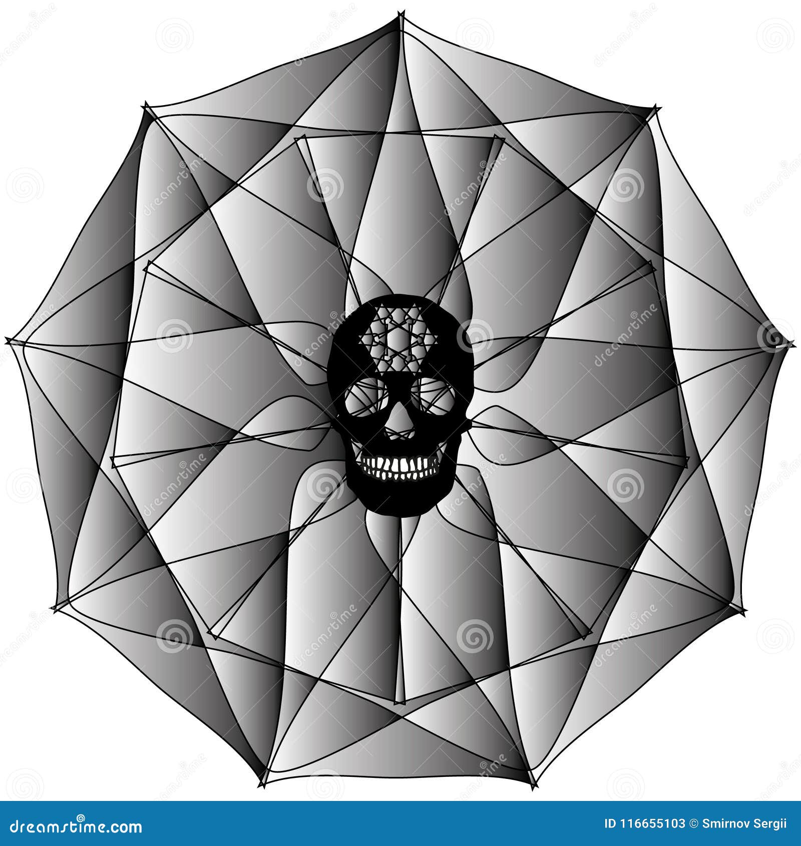 Human Skull Geometry and Design Stock Illustration - Illustration of ...