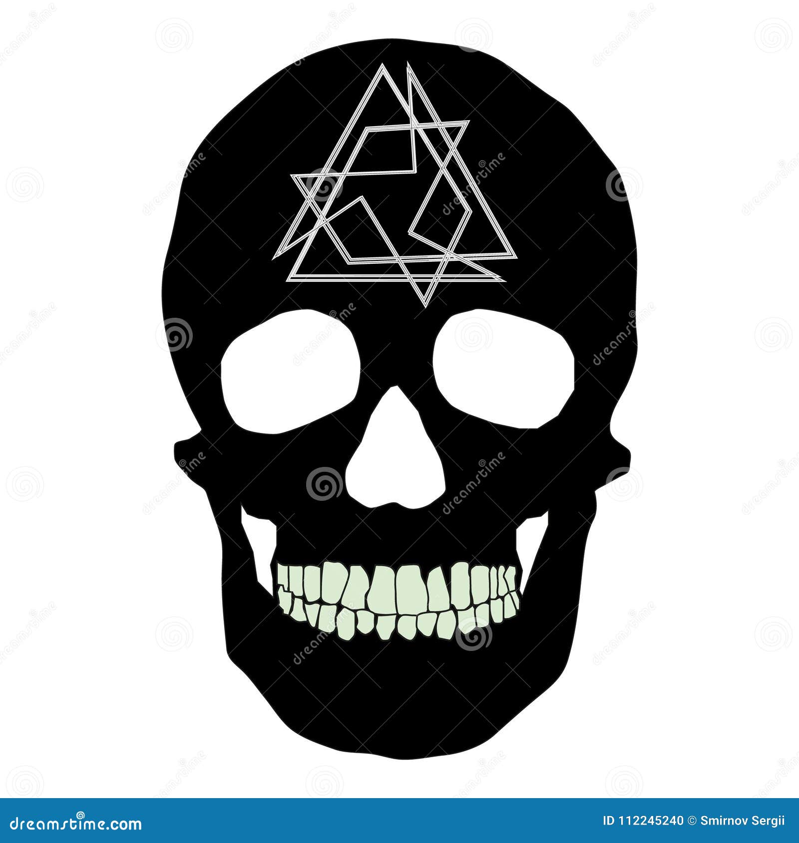 Human Skull Geometry and Design Stock Illustration - Illustration of ...