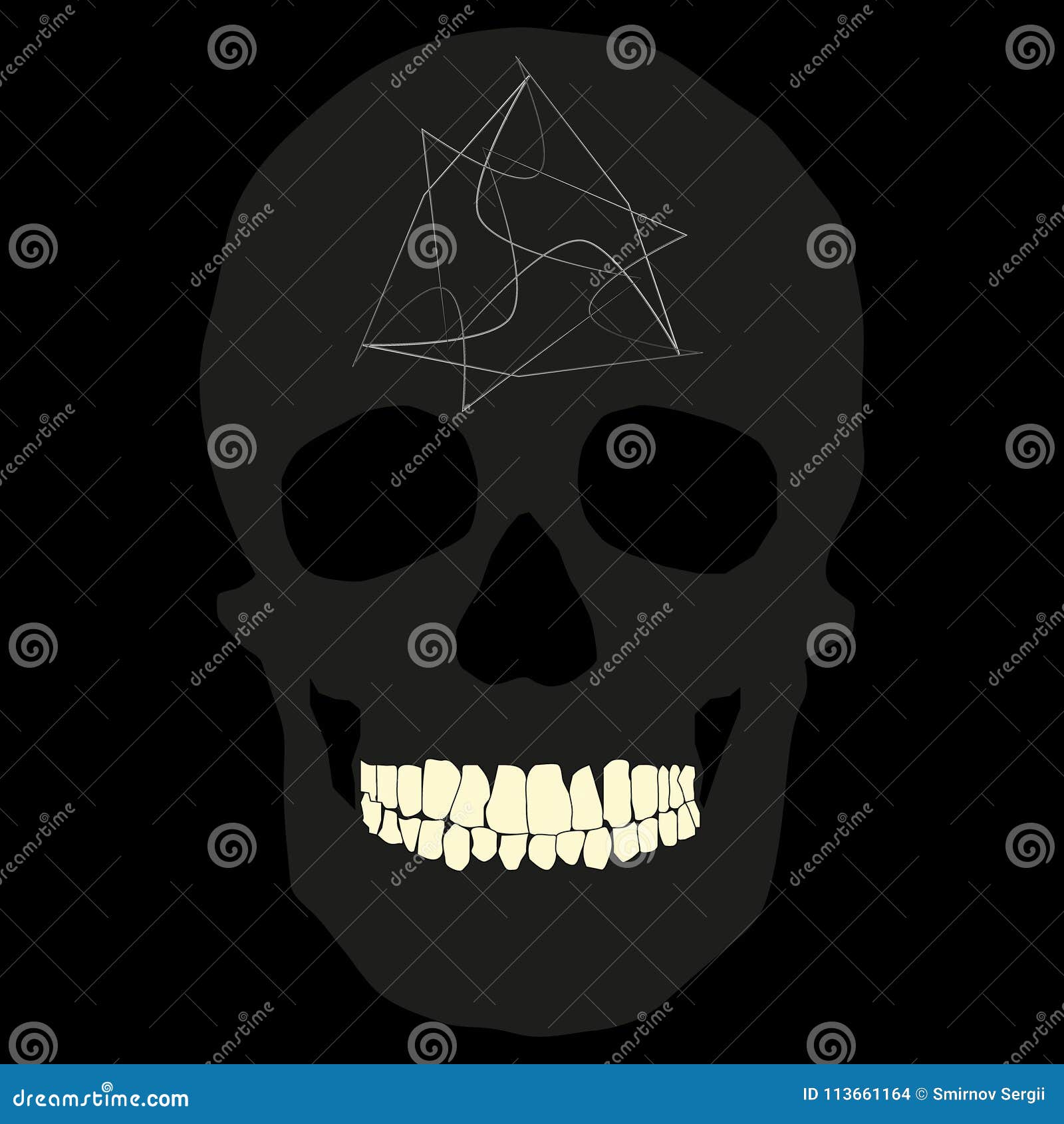 Human Skull Geometry and Design Stock Illustration - Illustration of ...