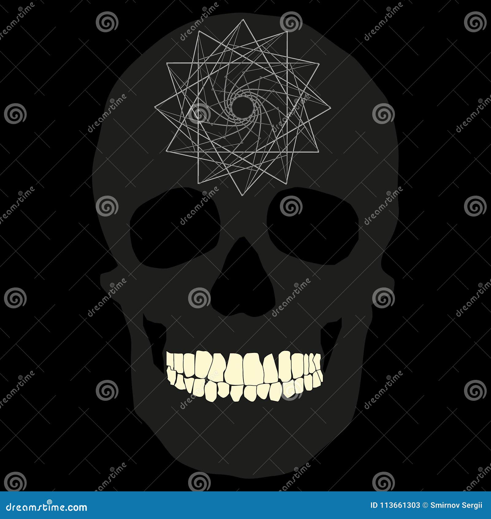 Human Skull Geometry and Design Stock Illustration - Illustration of ...
