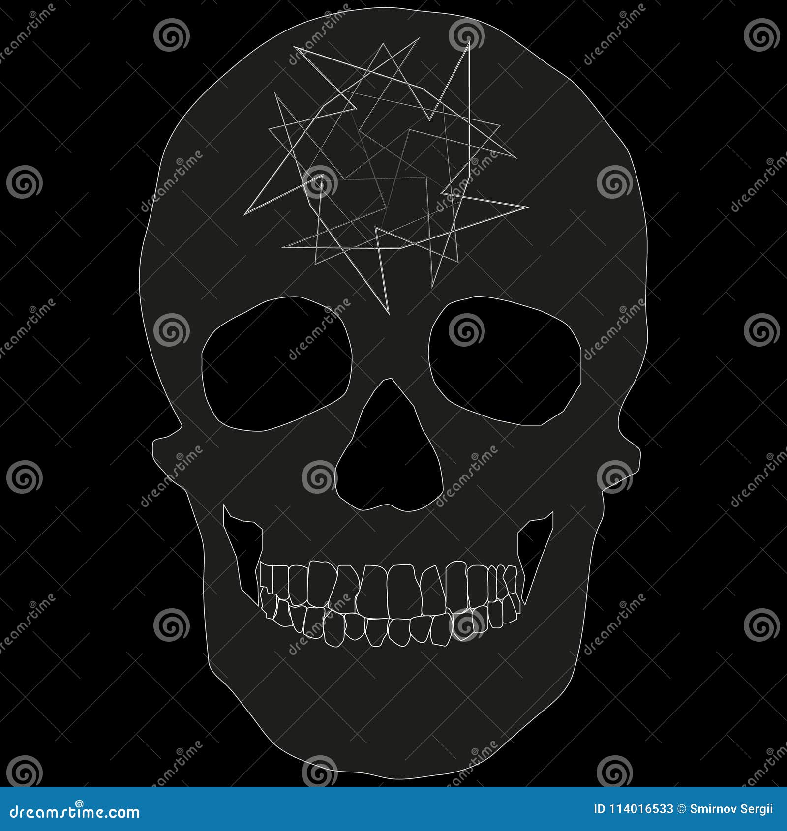 Human Skull Geometry and Design Stock Illustration - Illustration of ...