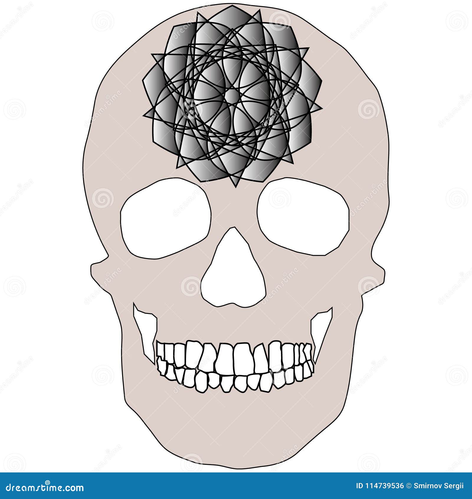 Human Skull Geometry and Design Stock Illustration - Illustration of ...