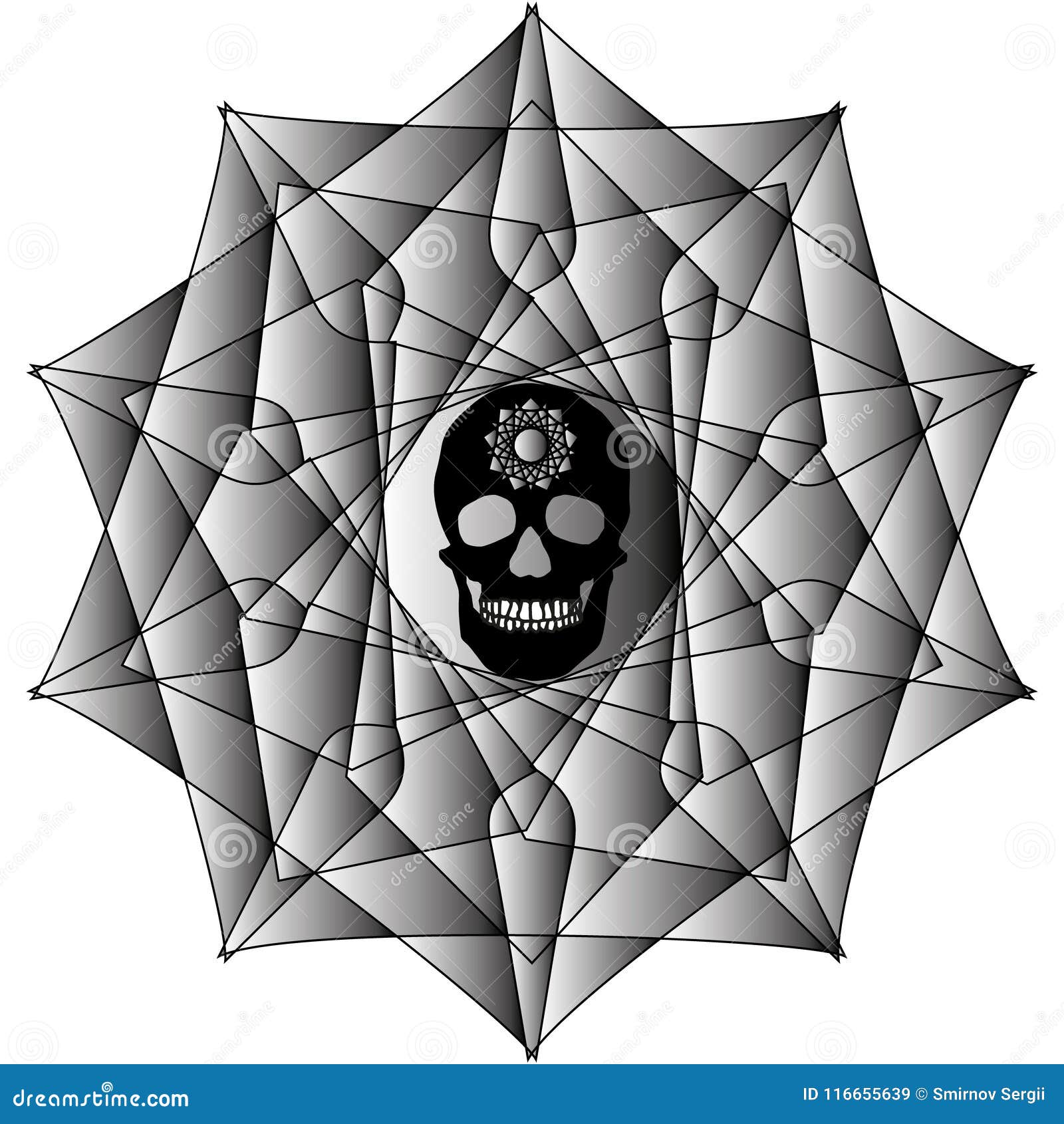 Human Skull Geometry and Design Stock Illustration - Illustration of ...