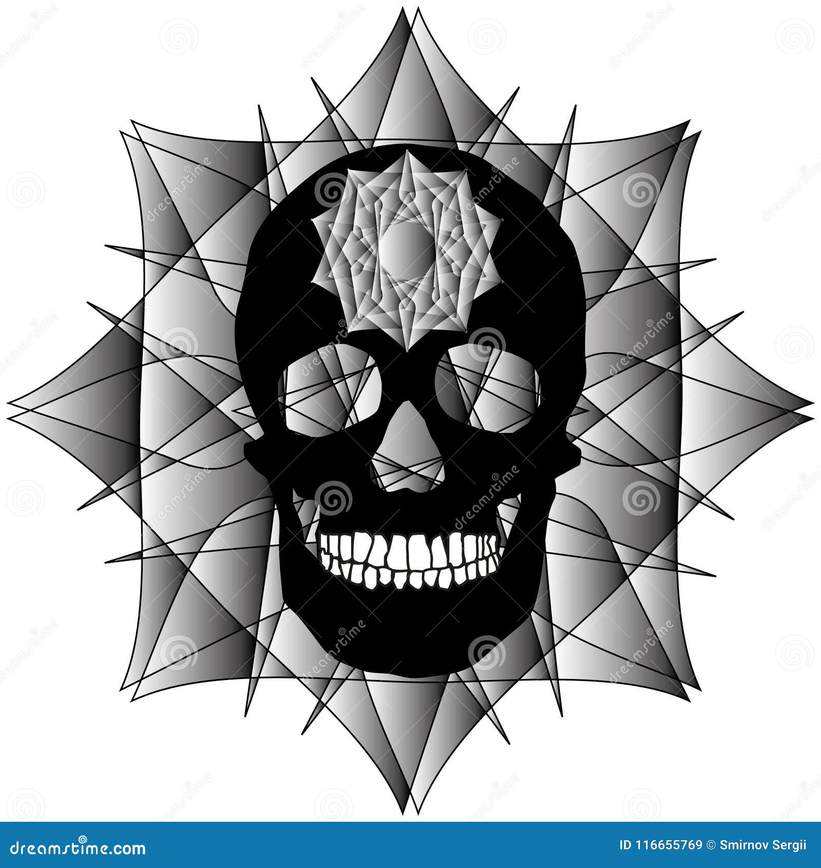 Human Skull Geometry and Design Stock Illustration - Illustration of ...
