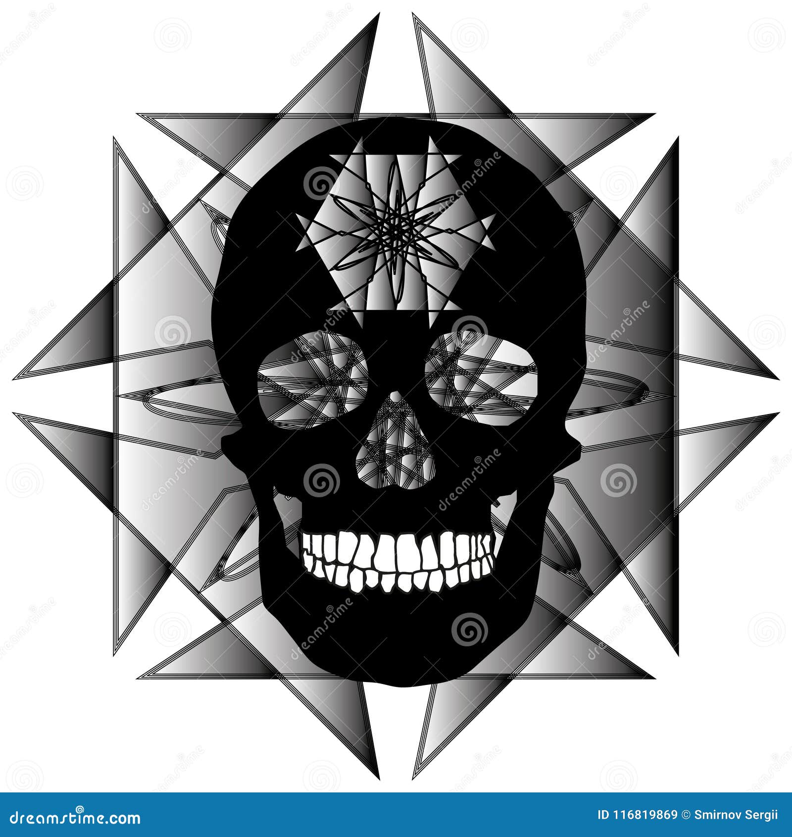 Human Skull Geometry and Design Stock Illustration - Illustration of ...