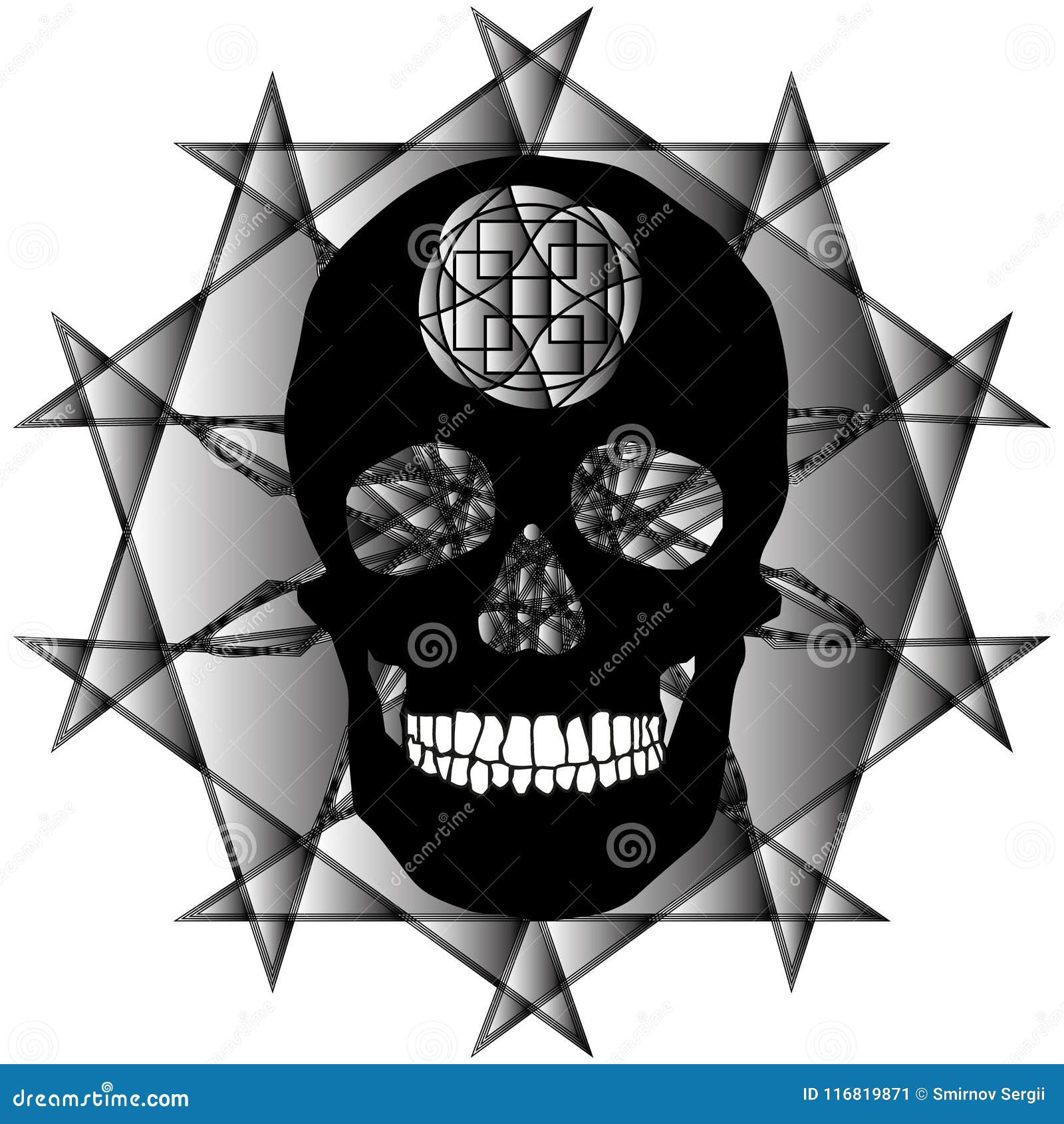 Human Skull Geometry and Design Stock Illustration - Illustration of ...