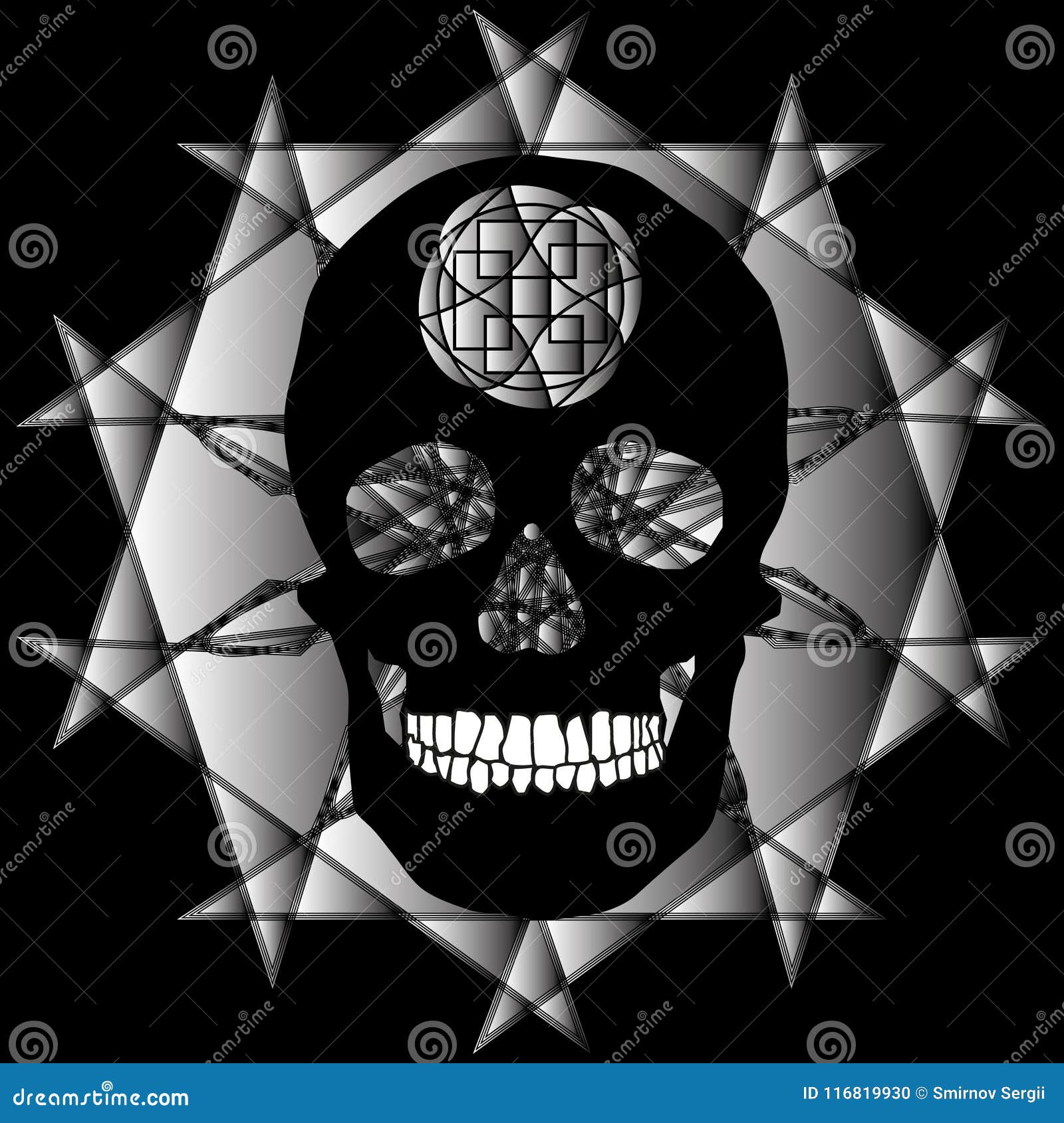 Human Skull Geometry and Design Stock Illustration - Illustration of ...