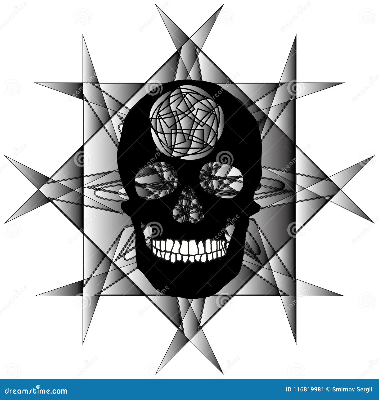 Human Skull Geometry and Design Stock Illustration - Illustration of ...