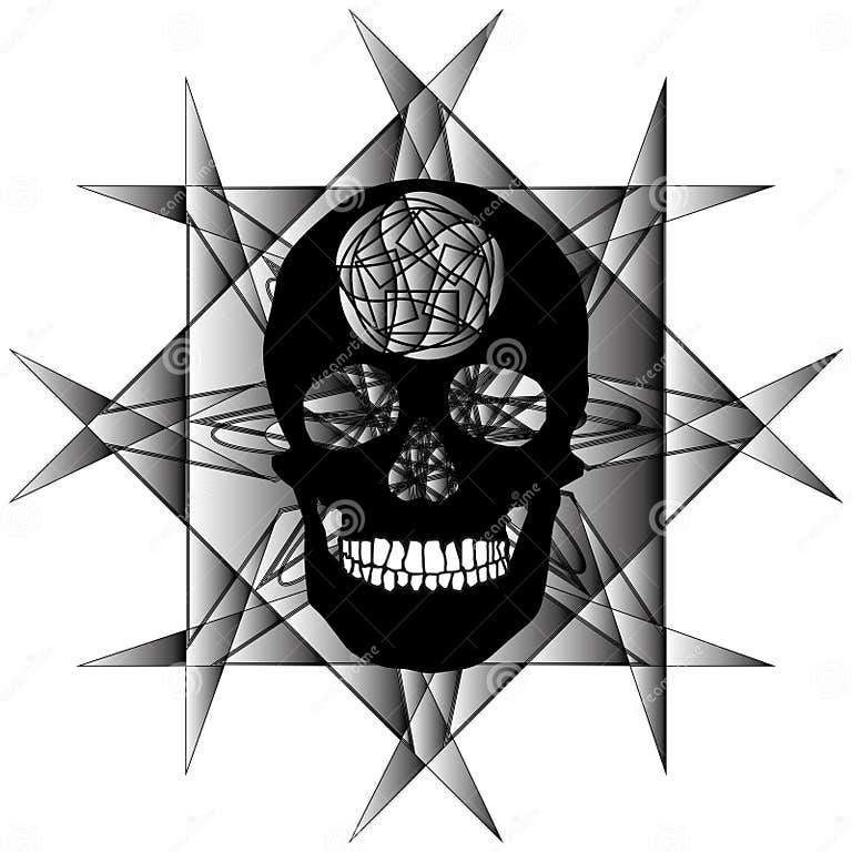 Human Skull Geometry and Design Stock Illustration - Illustration of ...