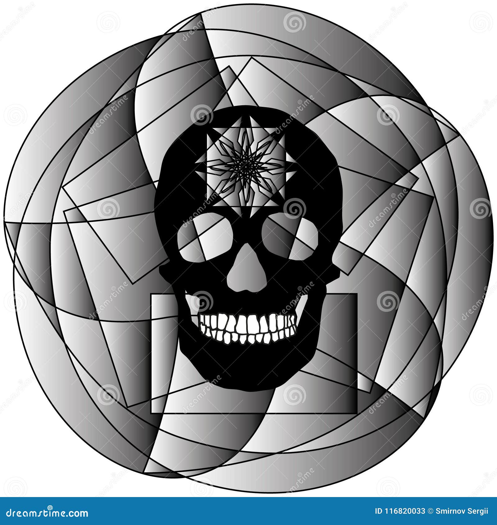 Human Skull Geometry and Design Stock Illustration - Illustration of ...