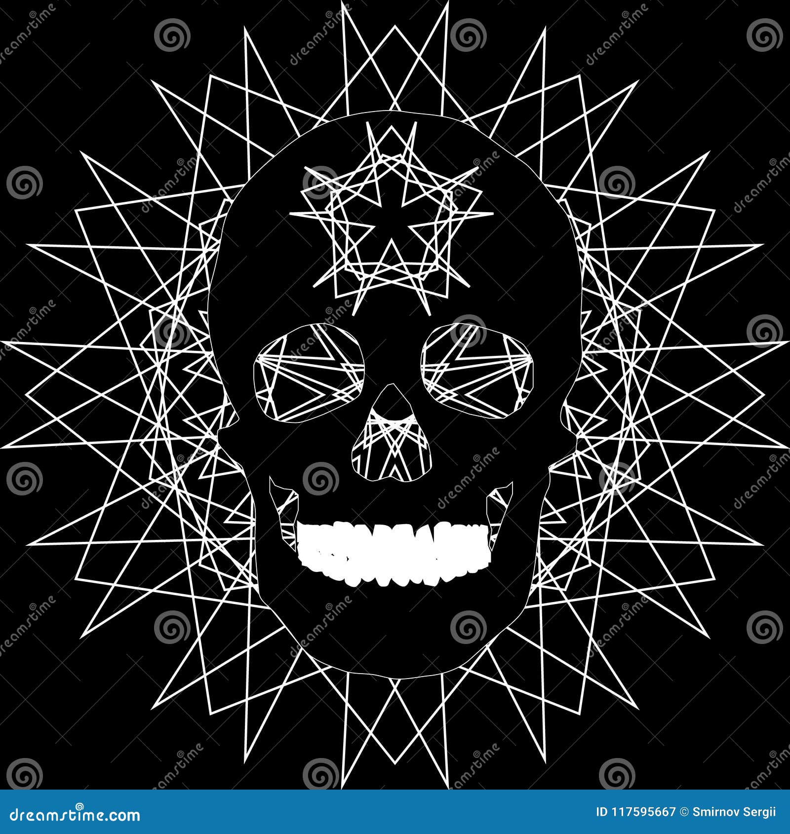 Human Skull Geometry and Design Stock Illustration - Illustration of ...