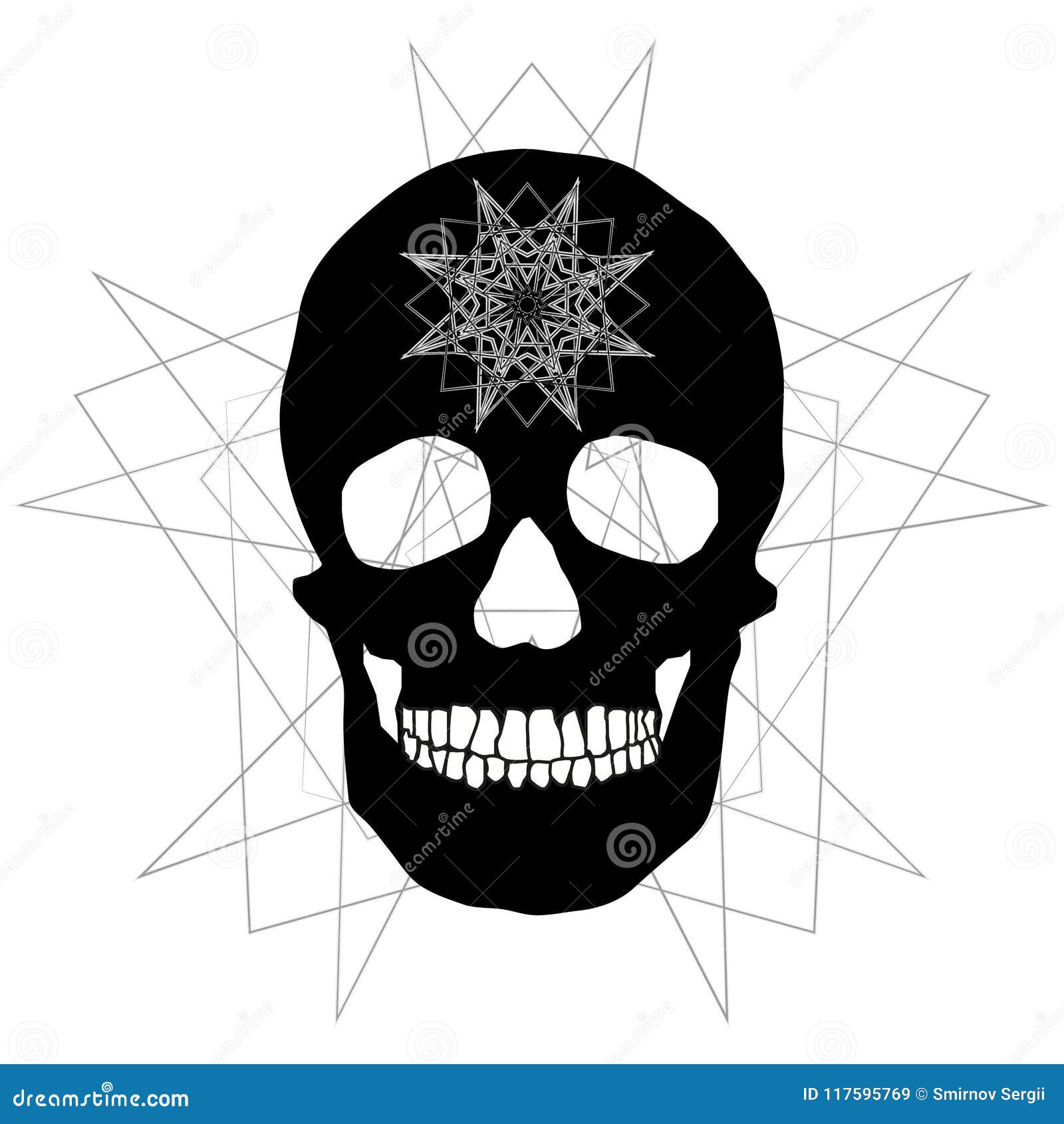 Human Skull Geometry and Design Stock Illustration - Illustration of ...