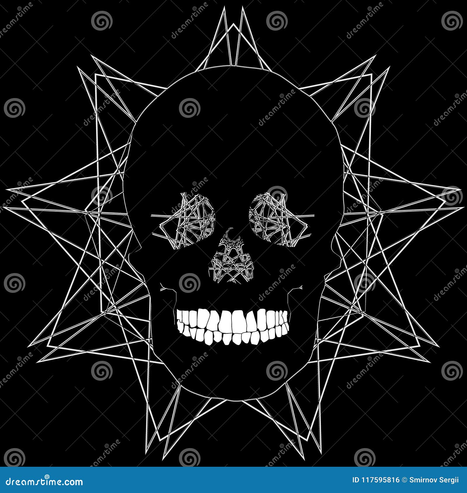 Human Skull Geometry and Design Stock Illustration - Illustration of ...