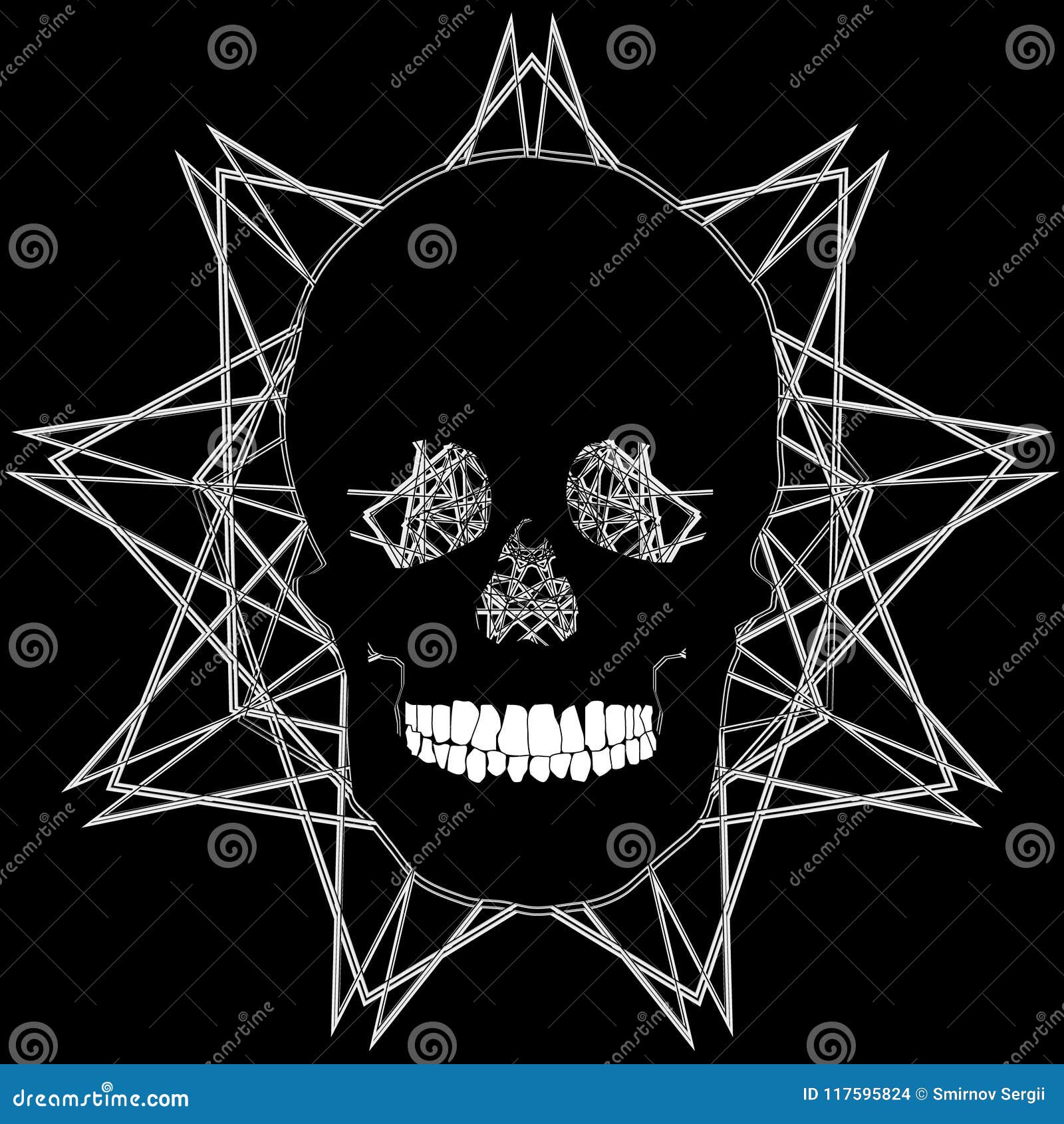 Human Skull Geometry and Design Stock Illustration - Illustration of ...