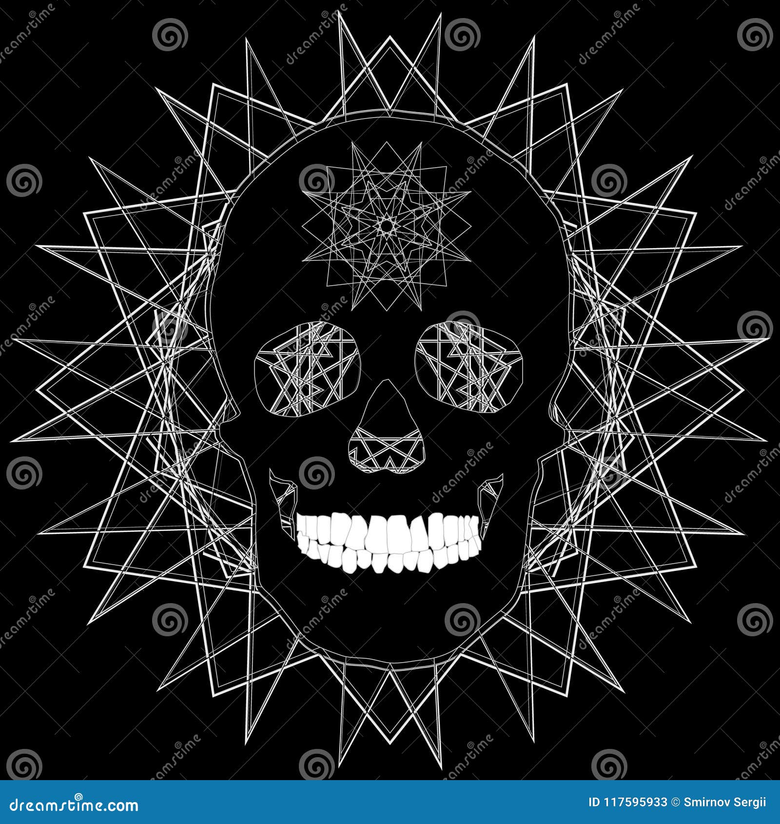 Human Skull Geometry and Design Stock Illustration - Illustration of ...