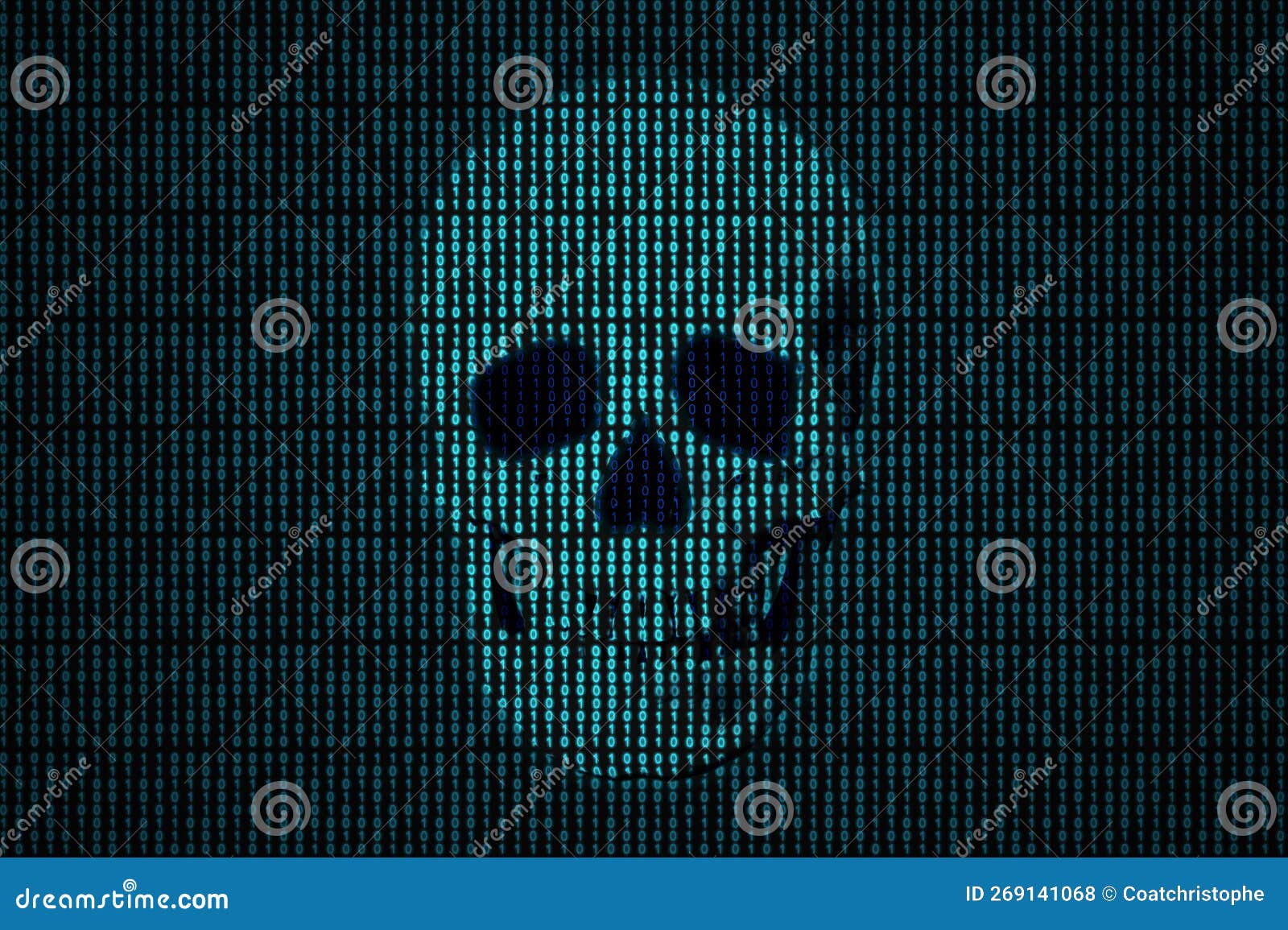 Skull made of binary code stock illustration. Illustration of generated ... Skull made of binary code stock illustration. Illustration of generated ...