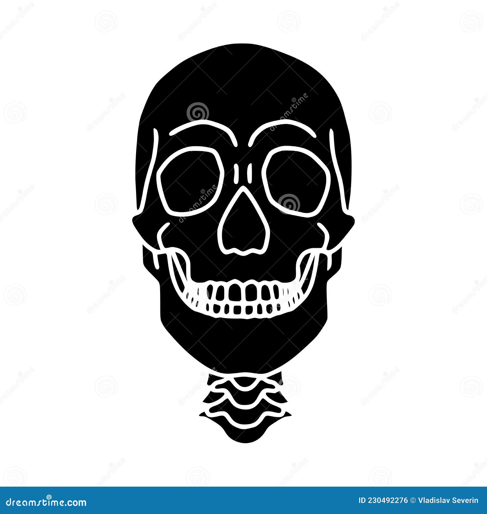 Human Skull Glyph Icon, Front View Stock Vector - Illustration of ...