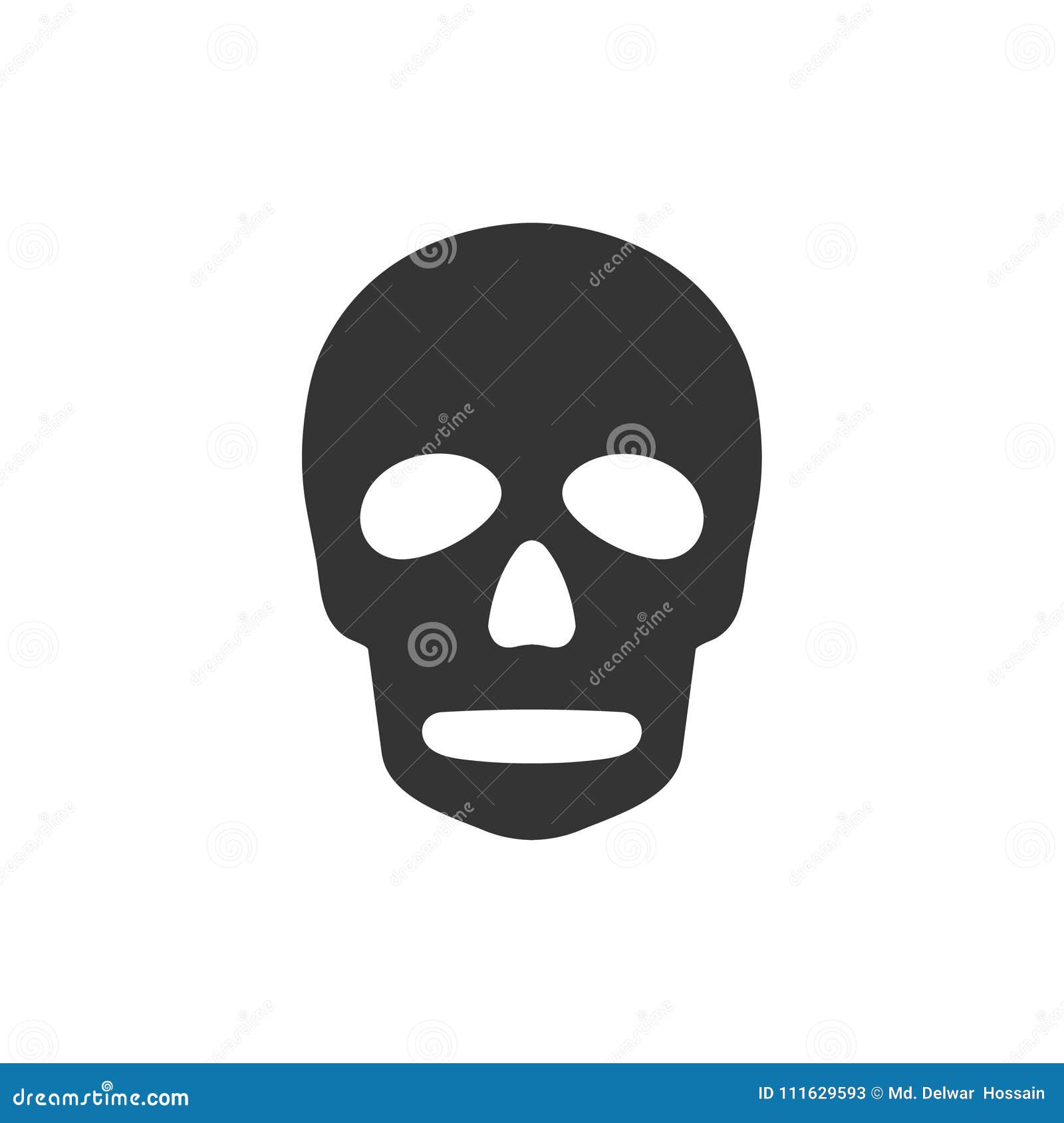 Human Skull Icon stock vector. Illustration of vector - 111629593