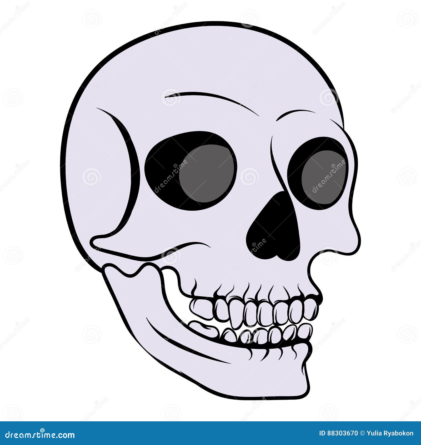 Human Skull Icon, Icon Cartoon Stock Vector - Illustration of isolated ...