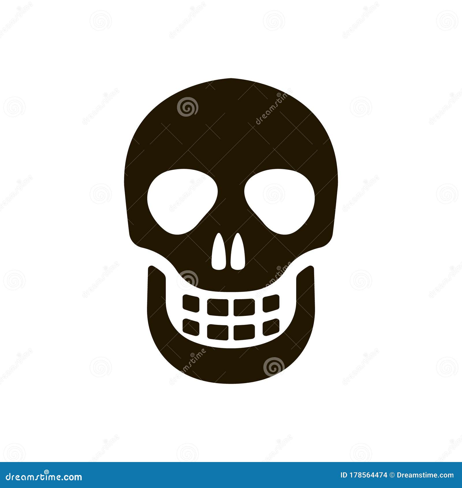 Human Skull Icon in Trendy Flat Style Isolated on White Background. Eps ...
