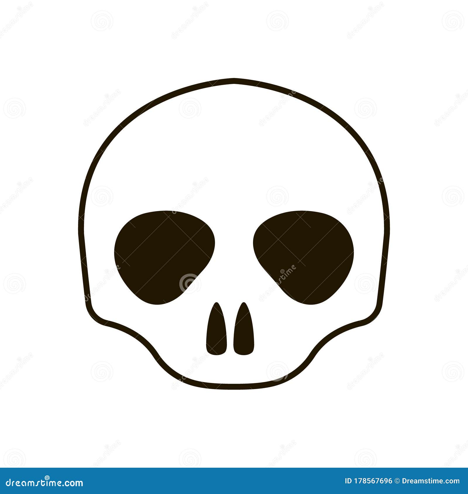 Human Skull Icon in Trendy Flat Style Isolated on White Background. Eps ...
