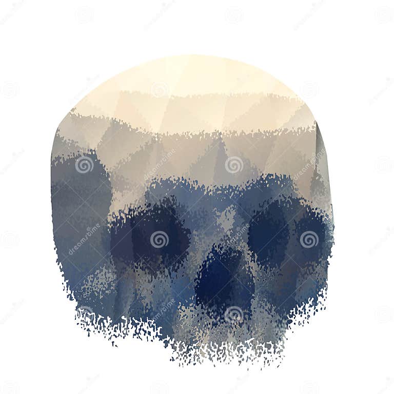 Human Skull Isolated on White Background Stock Illustration ...