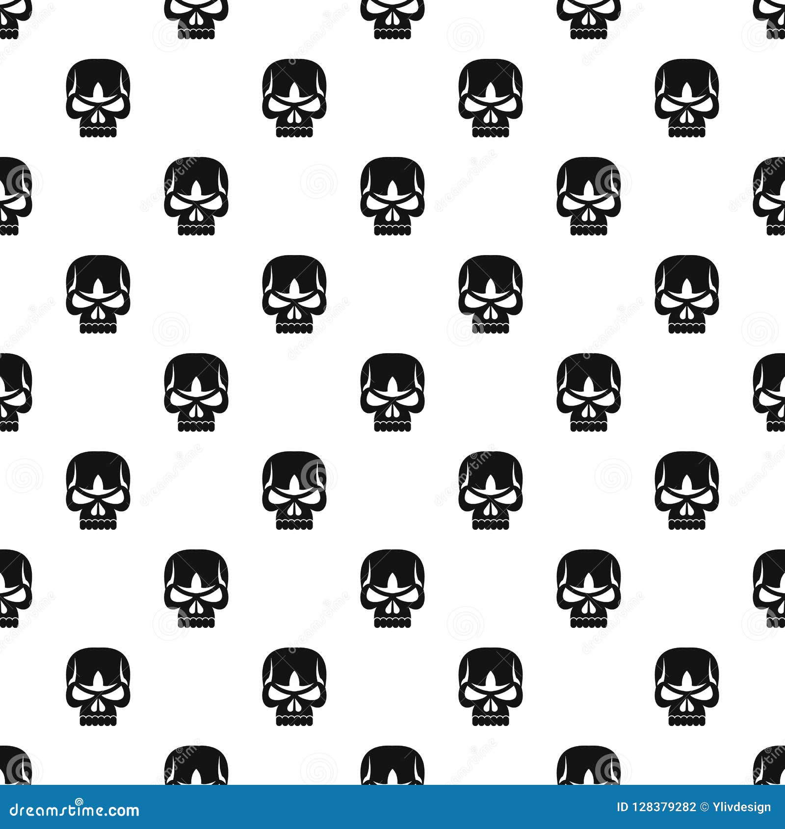 Human Skull Pattern, Simple Style Stock Illustration - Illustration of ...