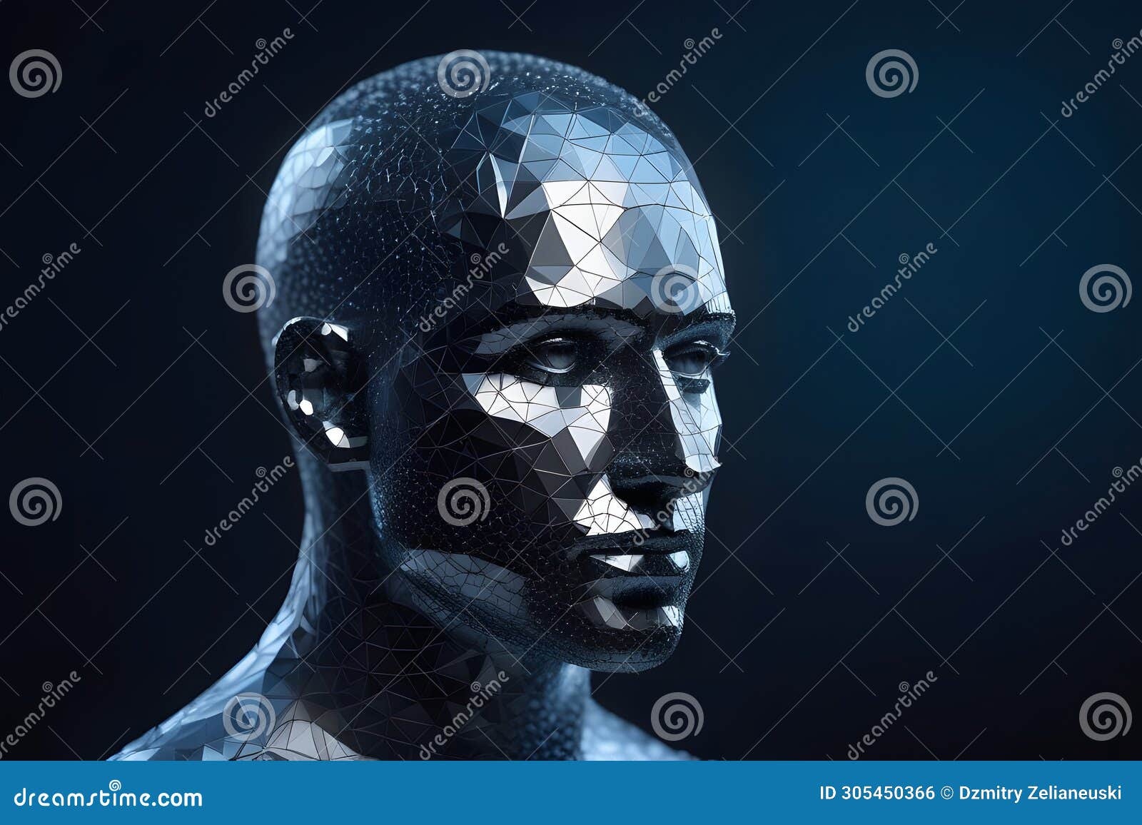 Human Skull Ray Blue. Generative AI Stock Illustration - Illustration ...