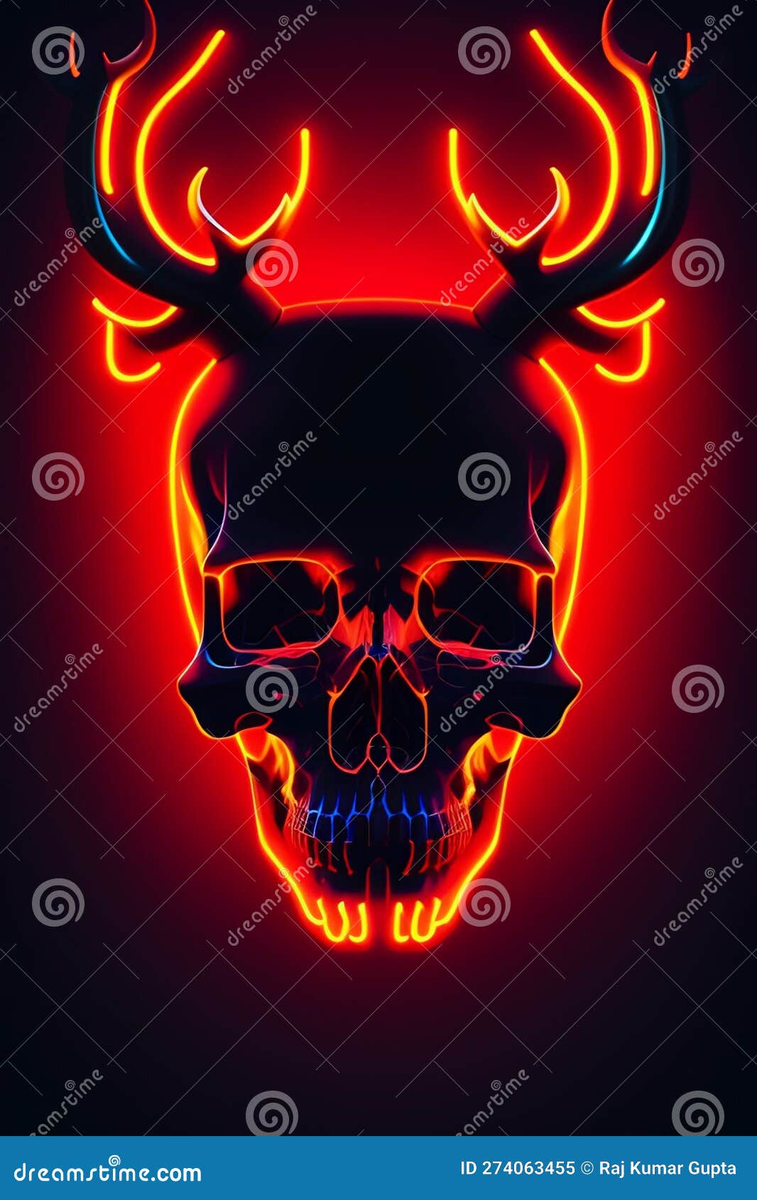 Human Skull Red Flame and Wallpaper. Ai Generated. Stock Illustration ...