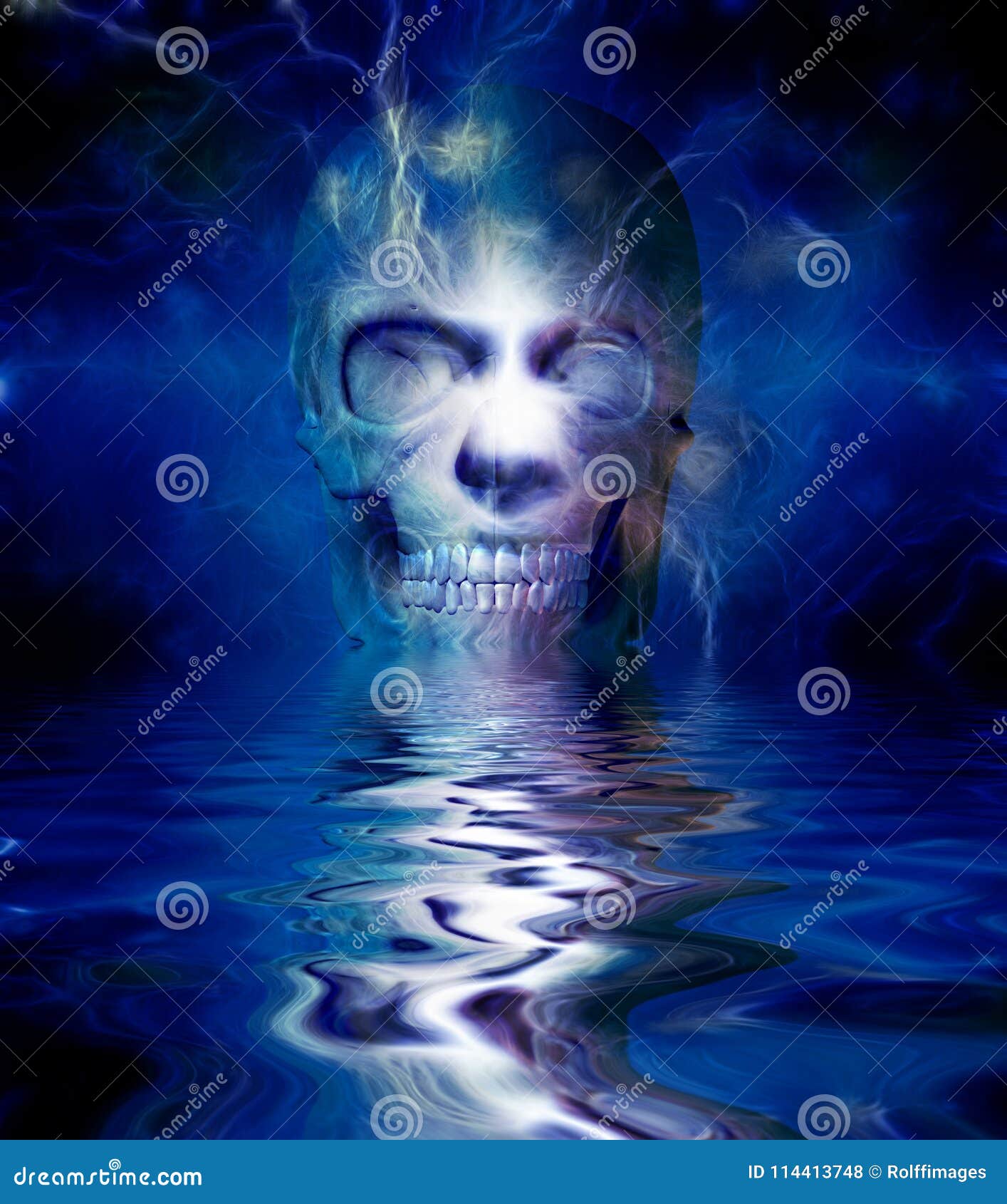 Skull Reflection stock illustration. Illustration of horror - 114413748