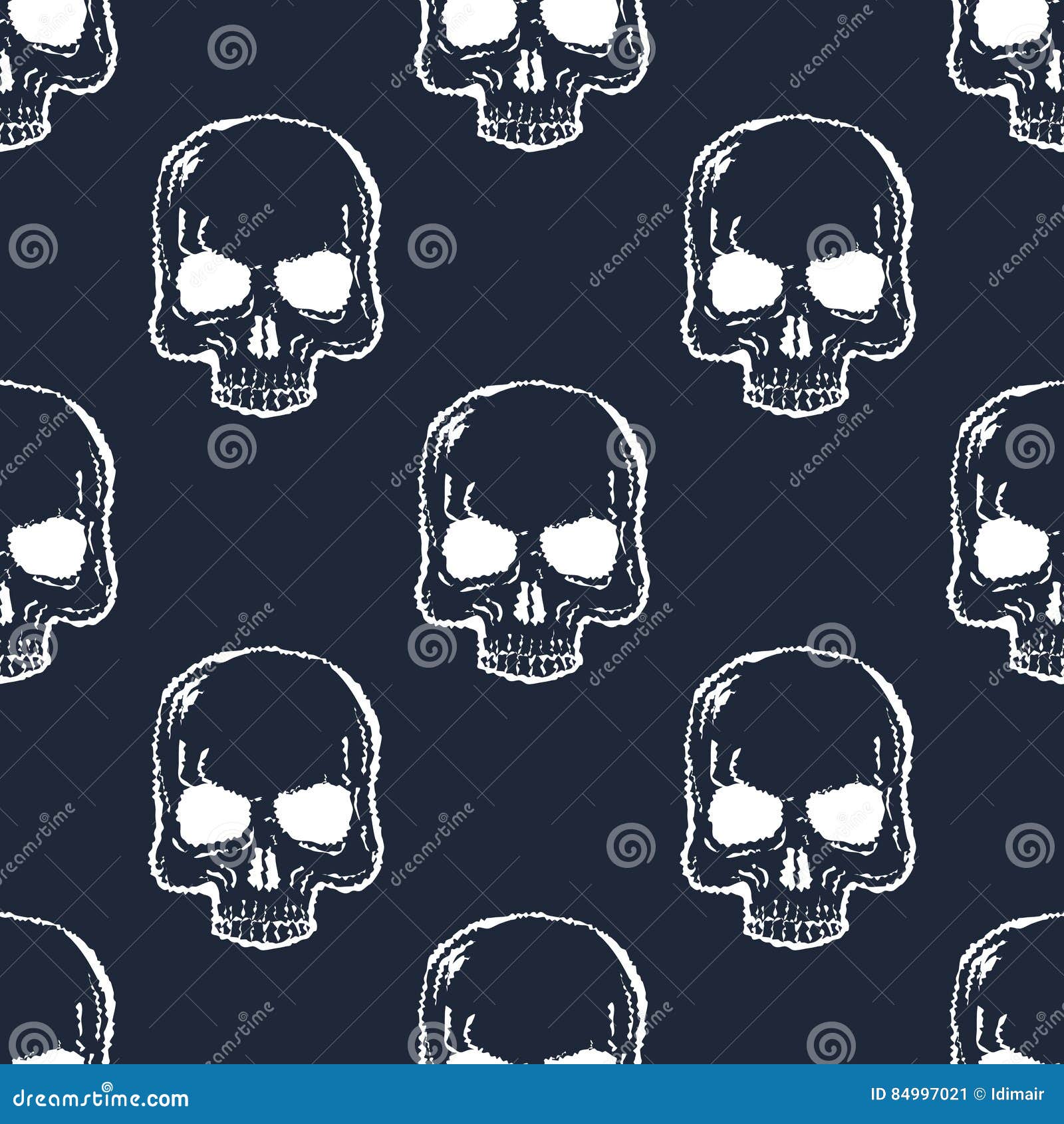 Human Skull Seamless Pattern Vector Illustration Stock Vector ...