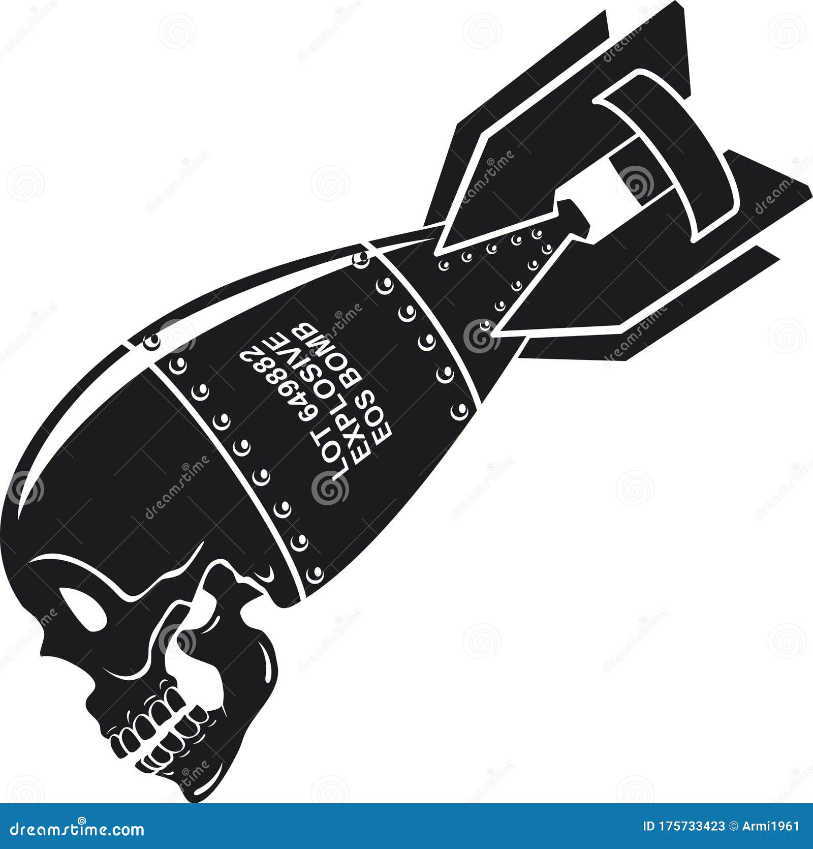 Human Skull Shaped Explosive Air Bomb Stock Vector - Illustration of ...