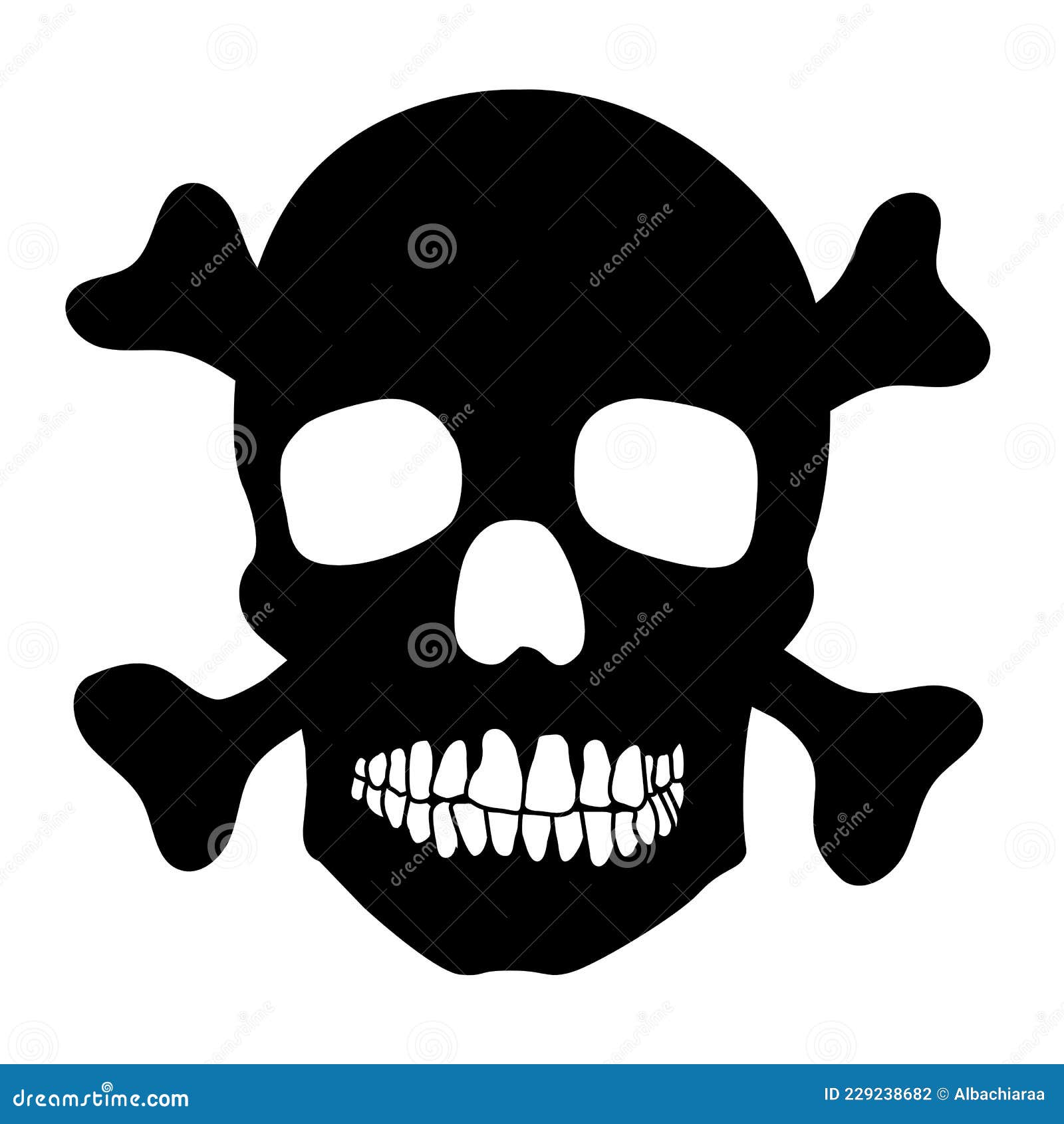 Human Skull Skeleton. Vector Pictogram Stock Vector - Illustration of ...