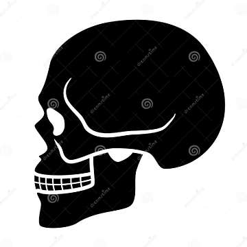 Human Skull Symbol - Side View Stock Vector - Illustration of human ...