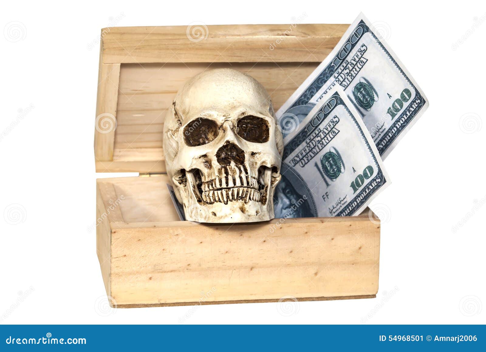 Human Skull in Treasure Box Stock Image - Image of white, gift: 54968501