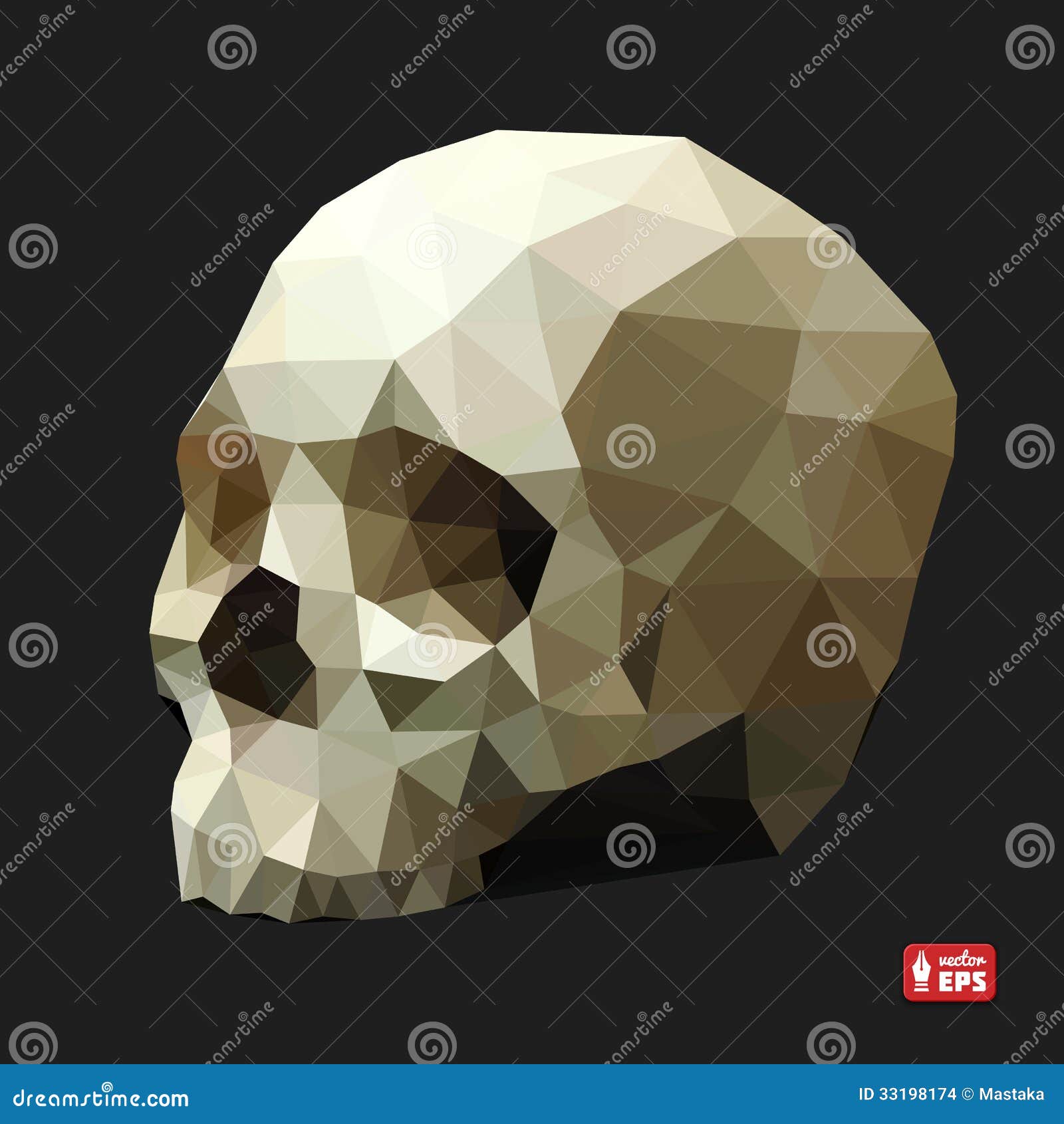 Human Skull in a Triangular Style. Stock Vector - Illustration of bone ...