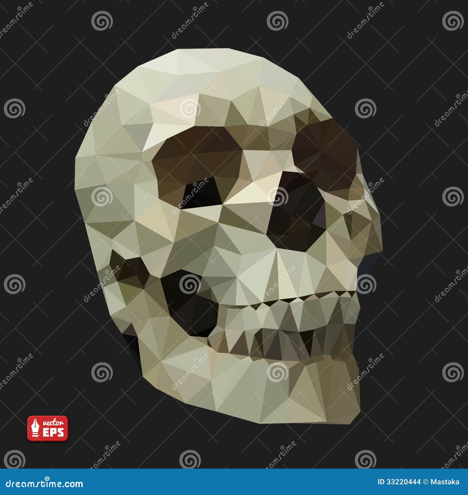 Human Skull in a Triangular Style. Stock Vector - Illustration of human ...