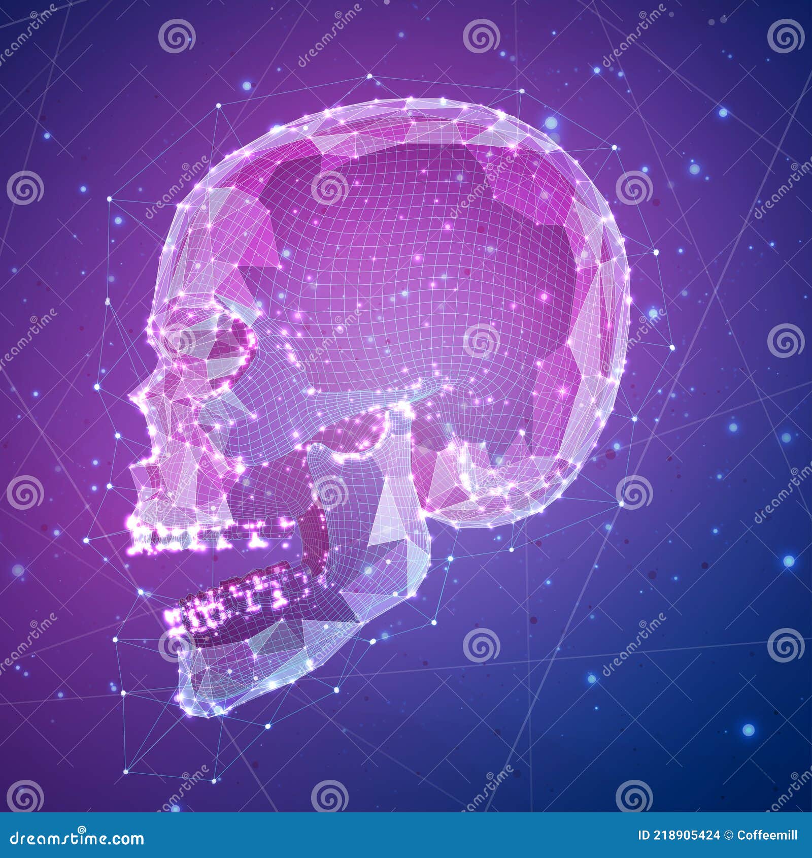 Human Skull. Vector Concept Stock Vector - Illustration of element ...