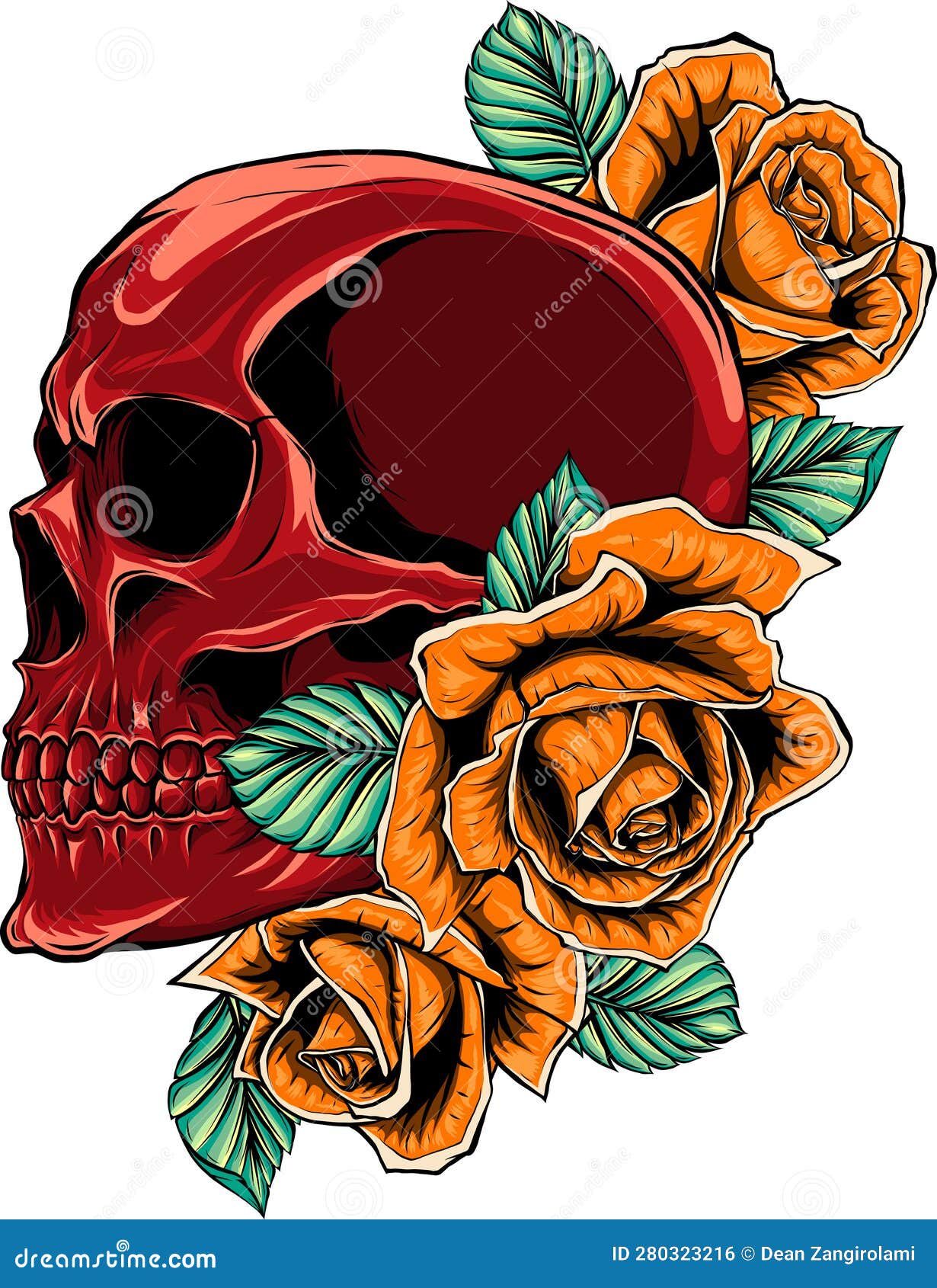 Colored Draw of Human Skull Vector Illustration Design Stock Vector ...