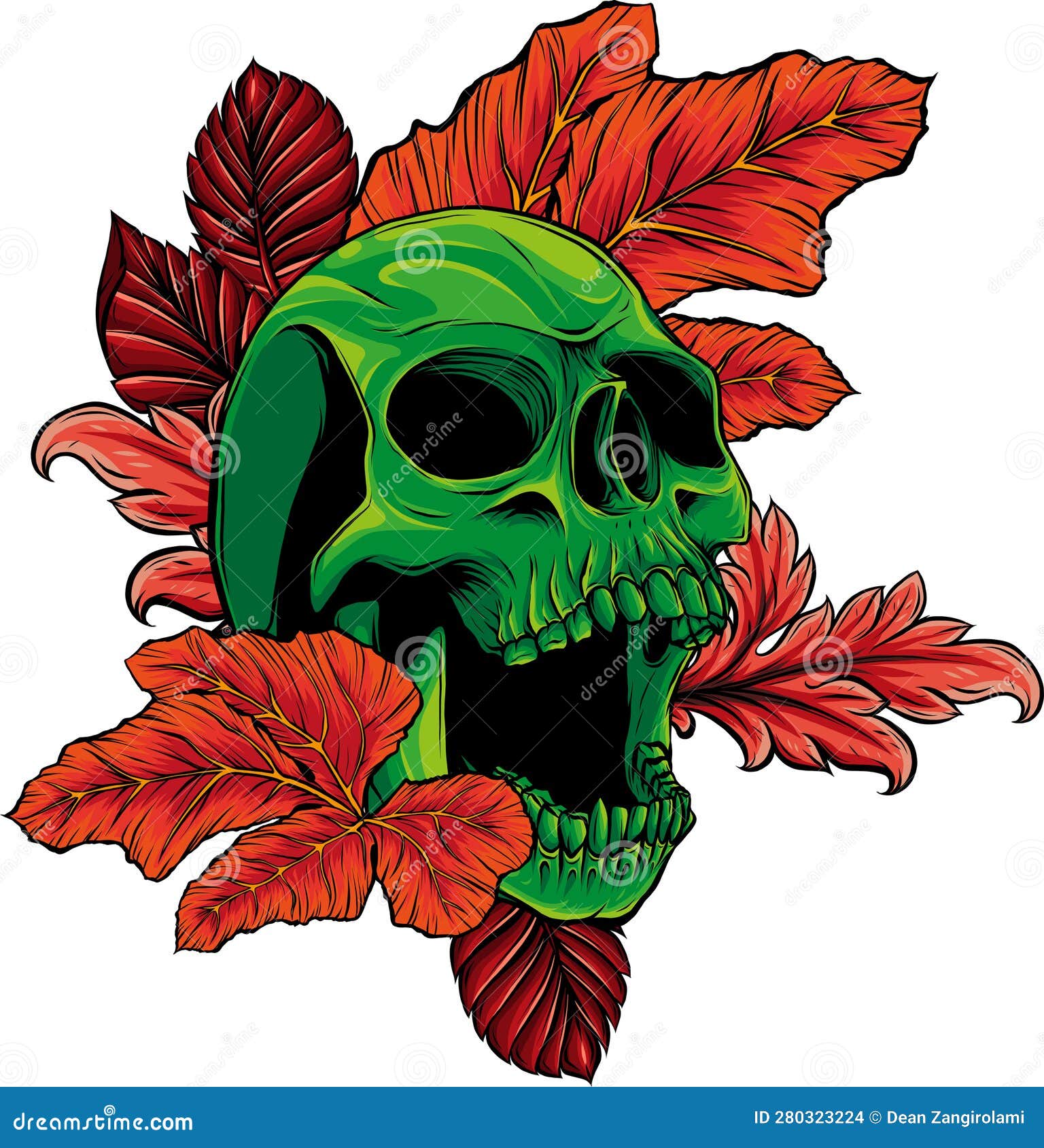 Colored Draw of Human Skull Vector Illustration Design Stock Vector ...