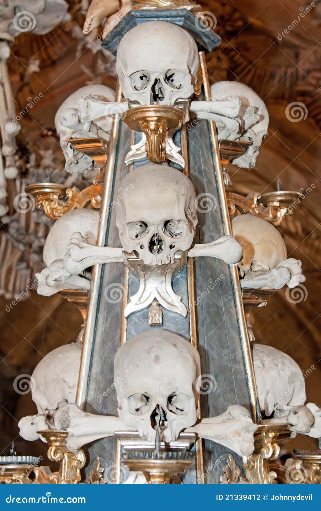 Human Skulls Sculpture Black And White. Royalty-Free Stock Photography ...