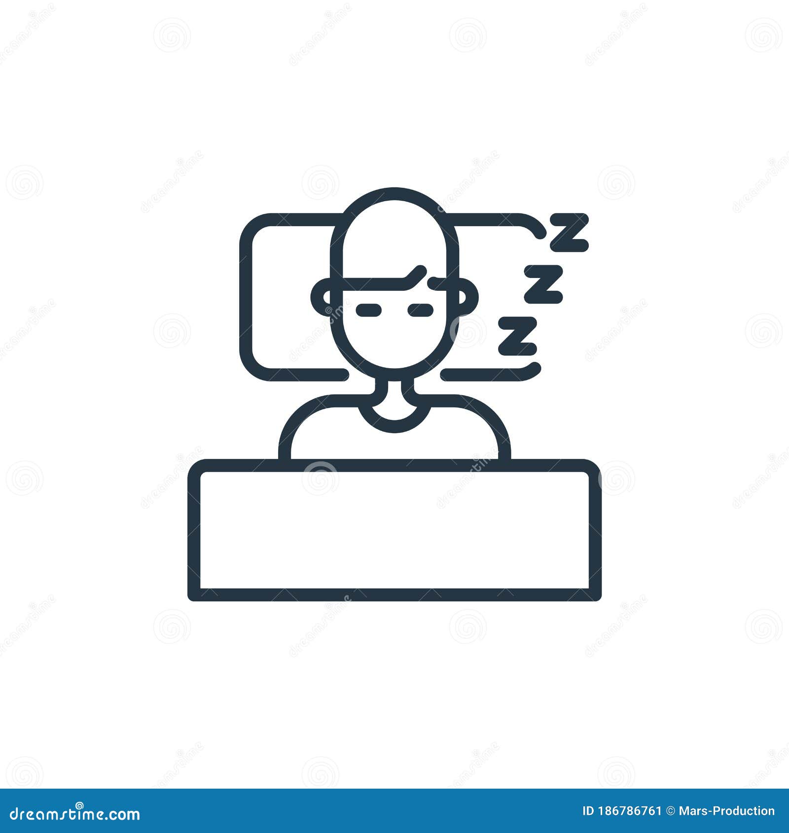 Human Sleeping Vector Icon. Human Sleeping Editable Stroke Stock Vector ...