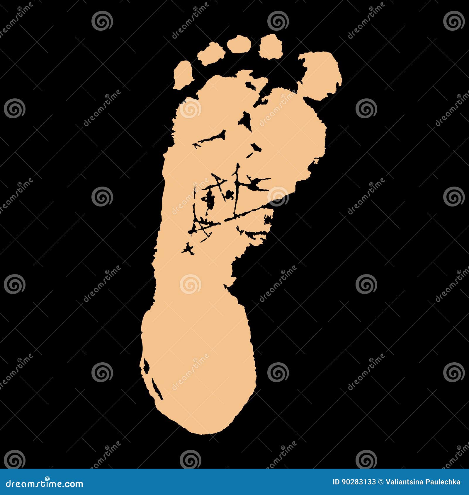 Human Sludge Imprint Vector Illustration Stock Vector - Illustration of ...