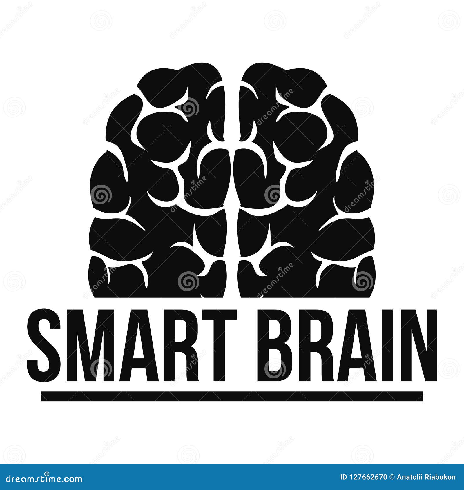 Human Smart Brain Logo, Simple Style Stock Vector - Illustration of ...