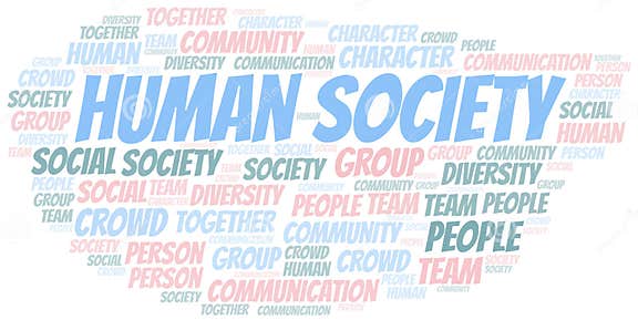 Human Society Word Cloud Create with Text only. Stock Illustration ...