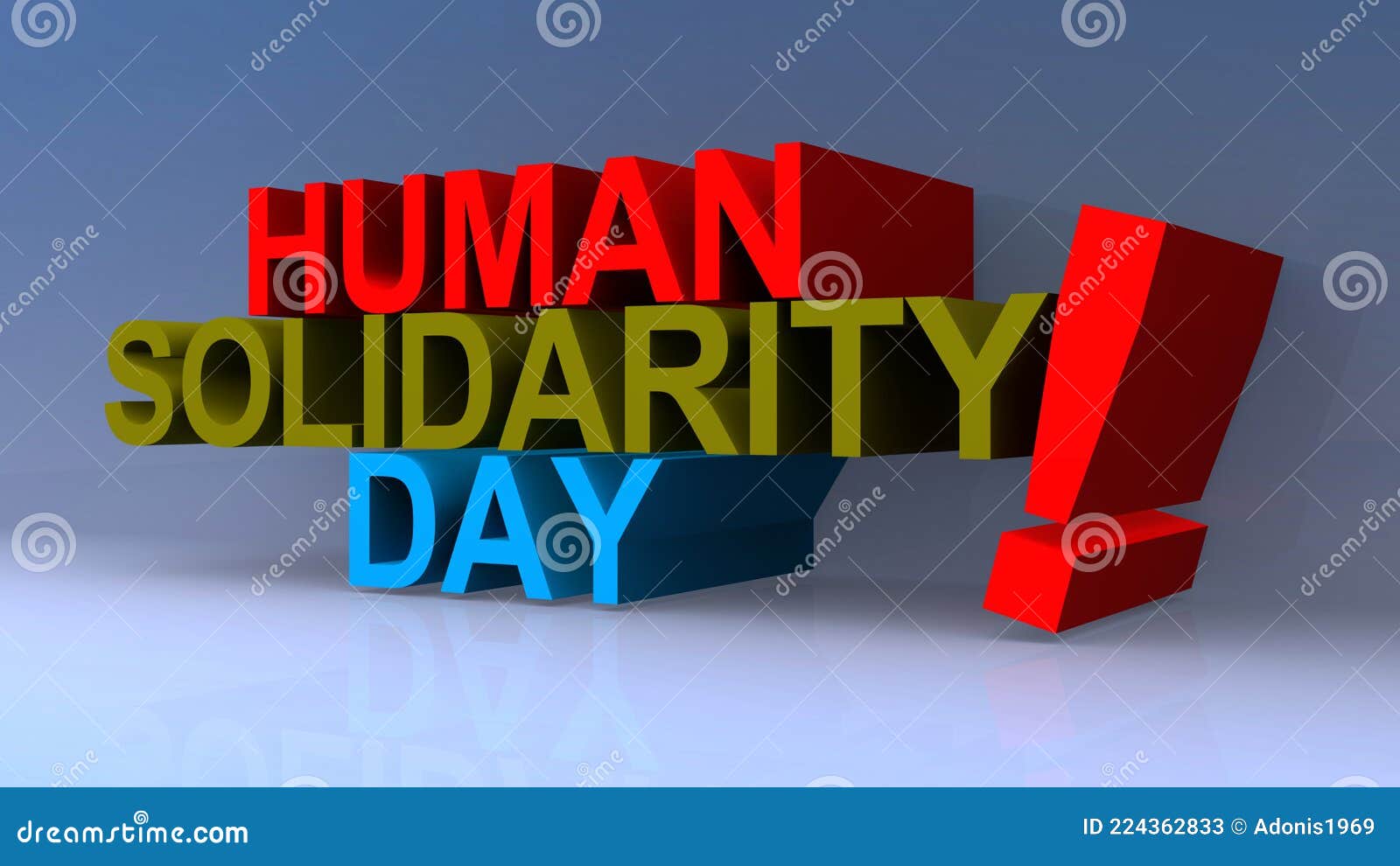 Human Solidarity Day on Blue Stock Illustration - Illustration of ...