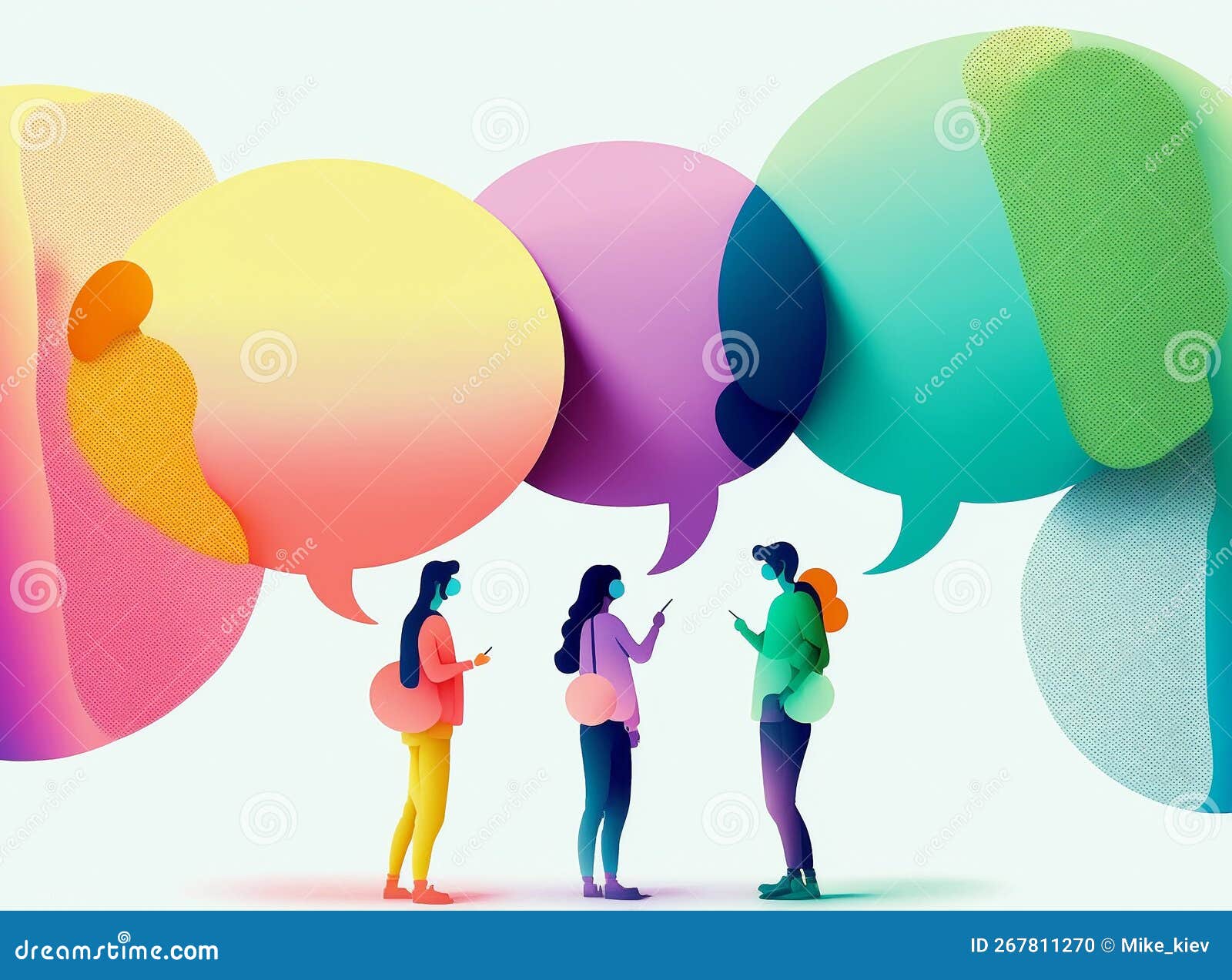 Human Speech Bubbles on White Stock Illustration - Illustration of ...